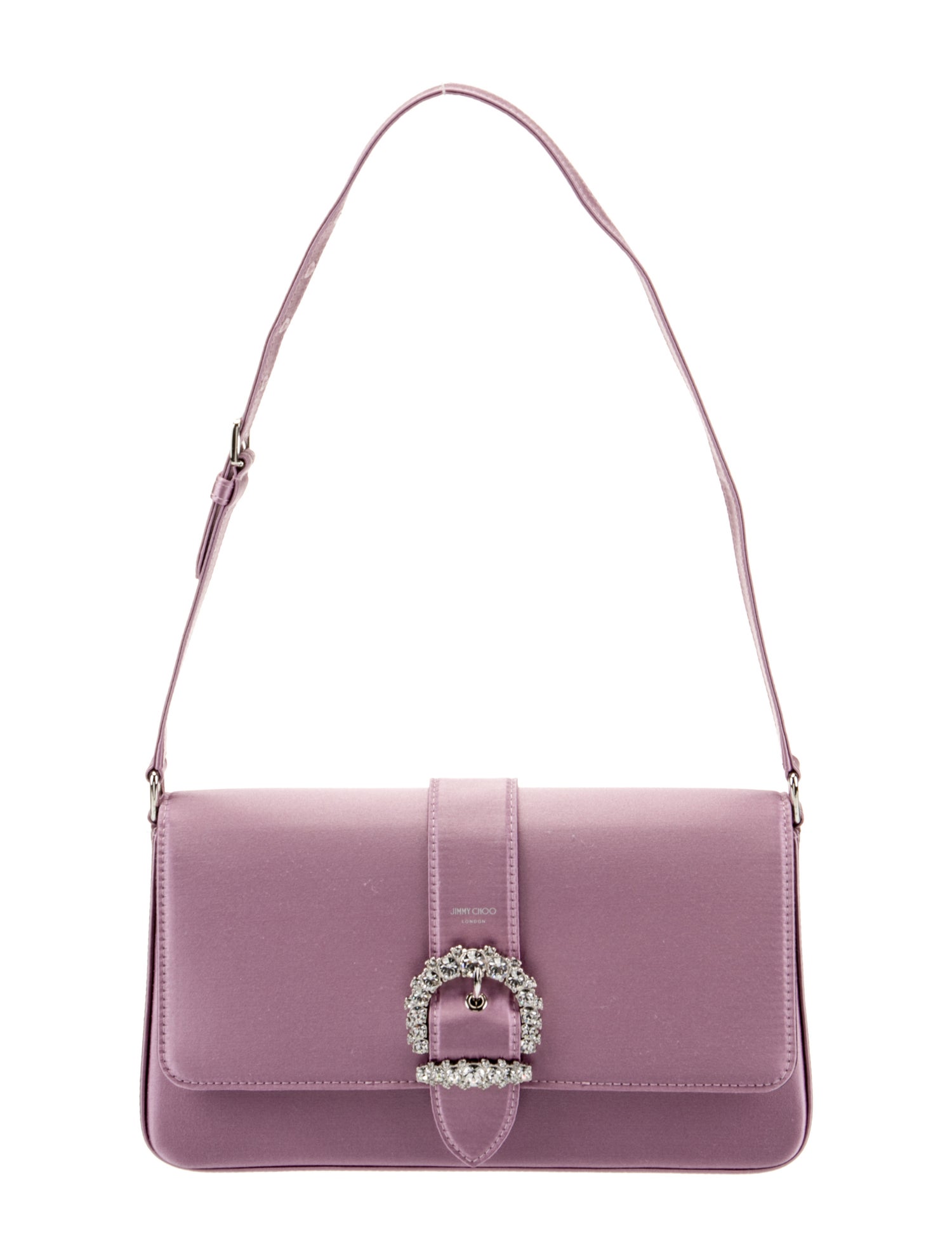 Jimmy Choo Cheri Satin Shoulder Bag w/Tags - Purple Shoulder Bags ...