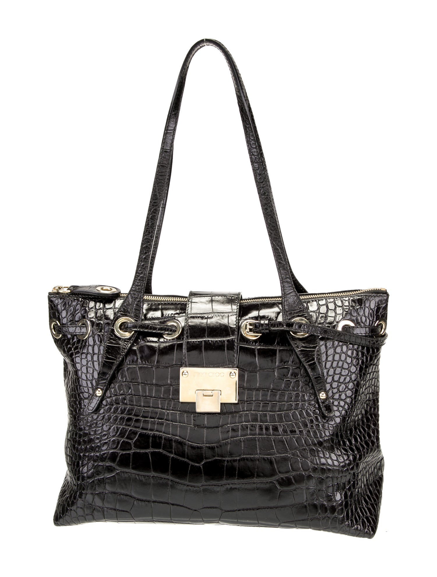 Jimmy Choo Leather Shoulder Bag - Black Totes, Handbags - JIM403024 ...