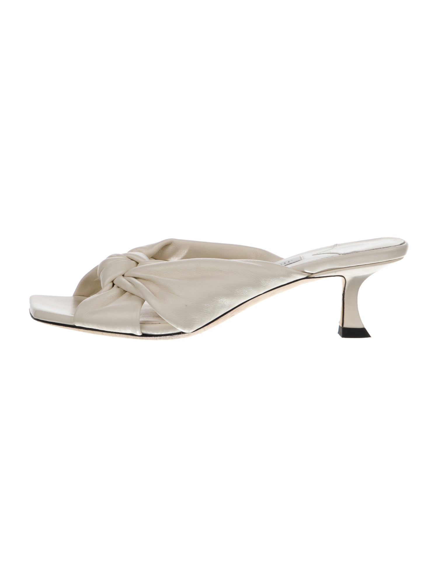 Jimmy Choo Leather Slides - White Sandals, Shoes - JIM408089 | The RealReal