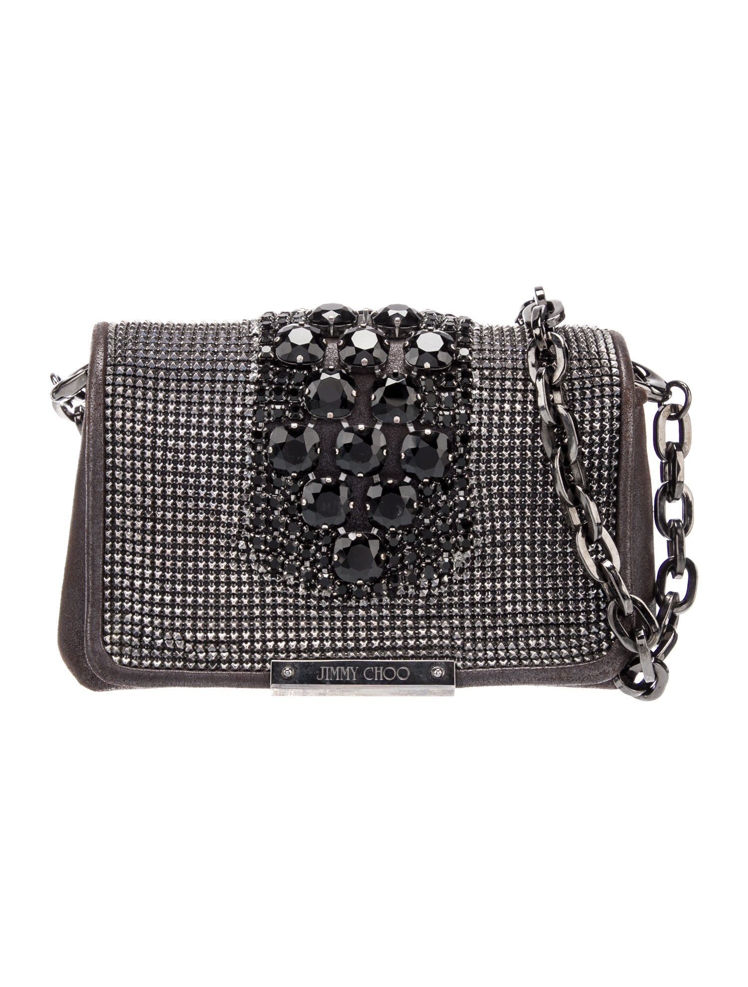 Jimmy Choo Leather Minaudière - Brown Evening Bags, Handbags ...