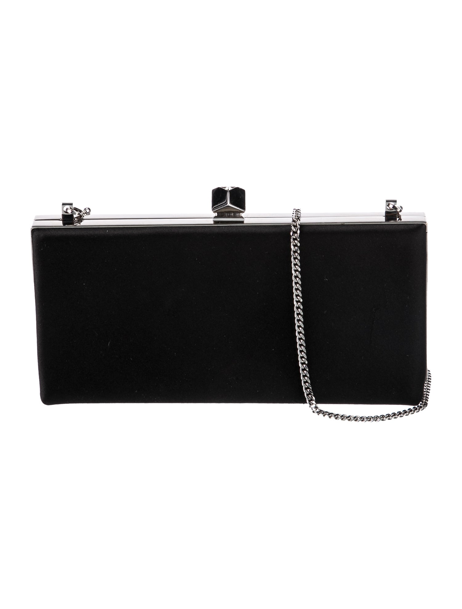 Jimmy Choo Satin Evening Bag - Black Evening Bags, Handbags - JIM416637 ...