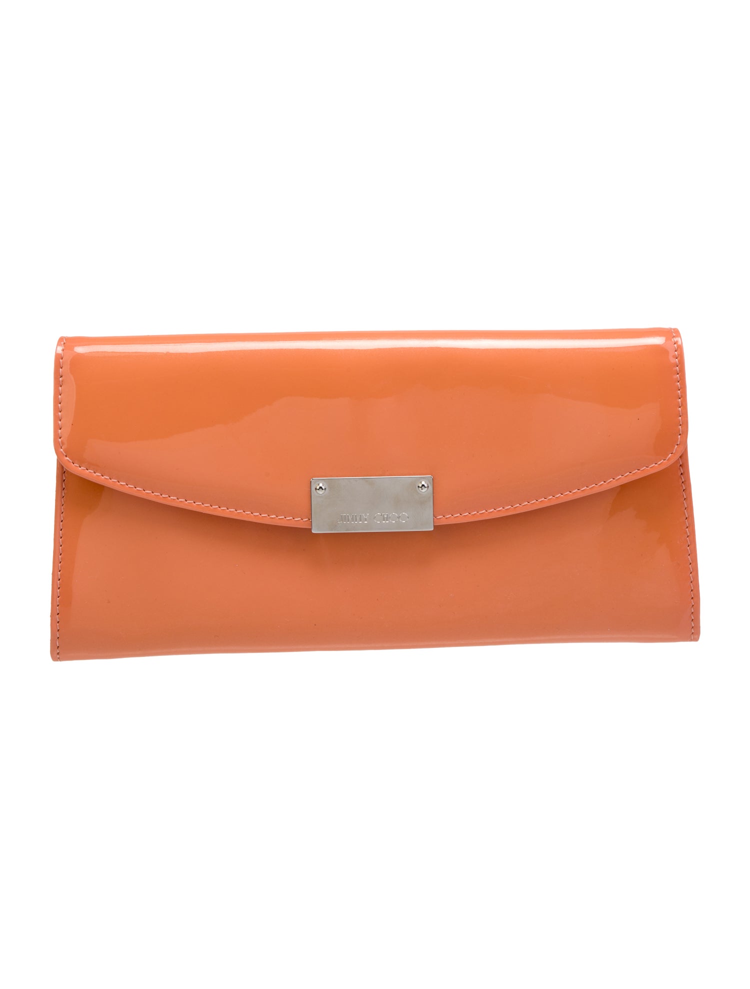 Jimmy Choo Patent Leather Clutch - Orange Clutches, Handbags ...