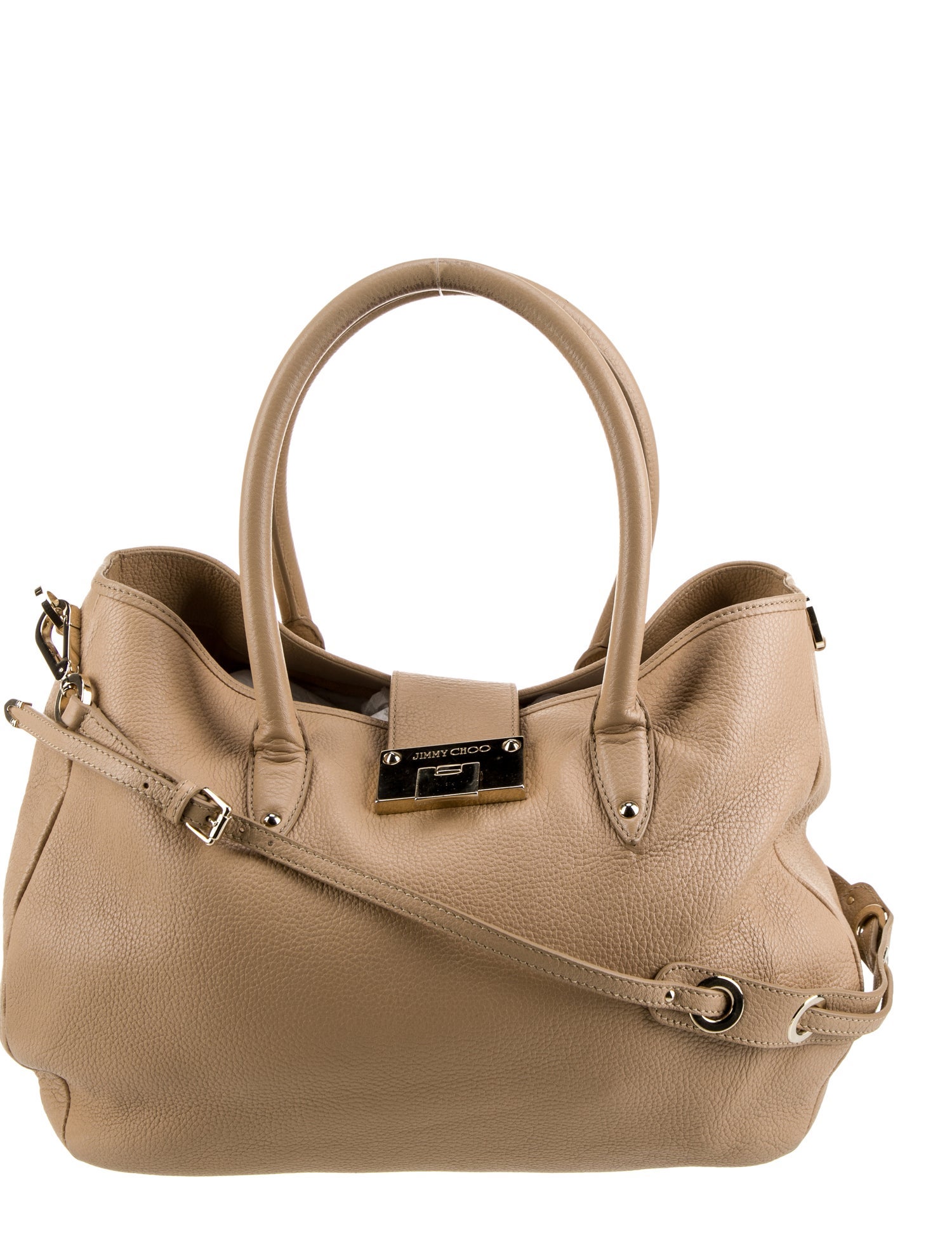Jimmy Choo Leather Top Handle Bag - Brown Handle Bags, Handbags ...