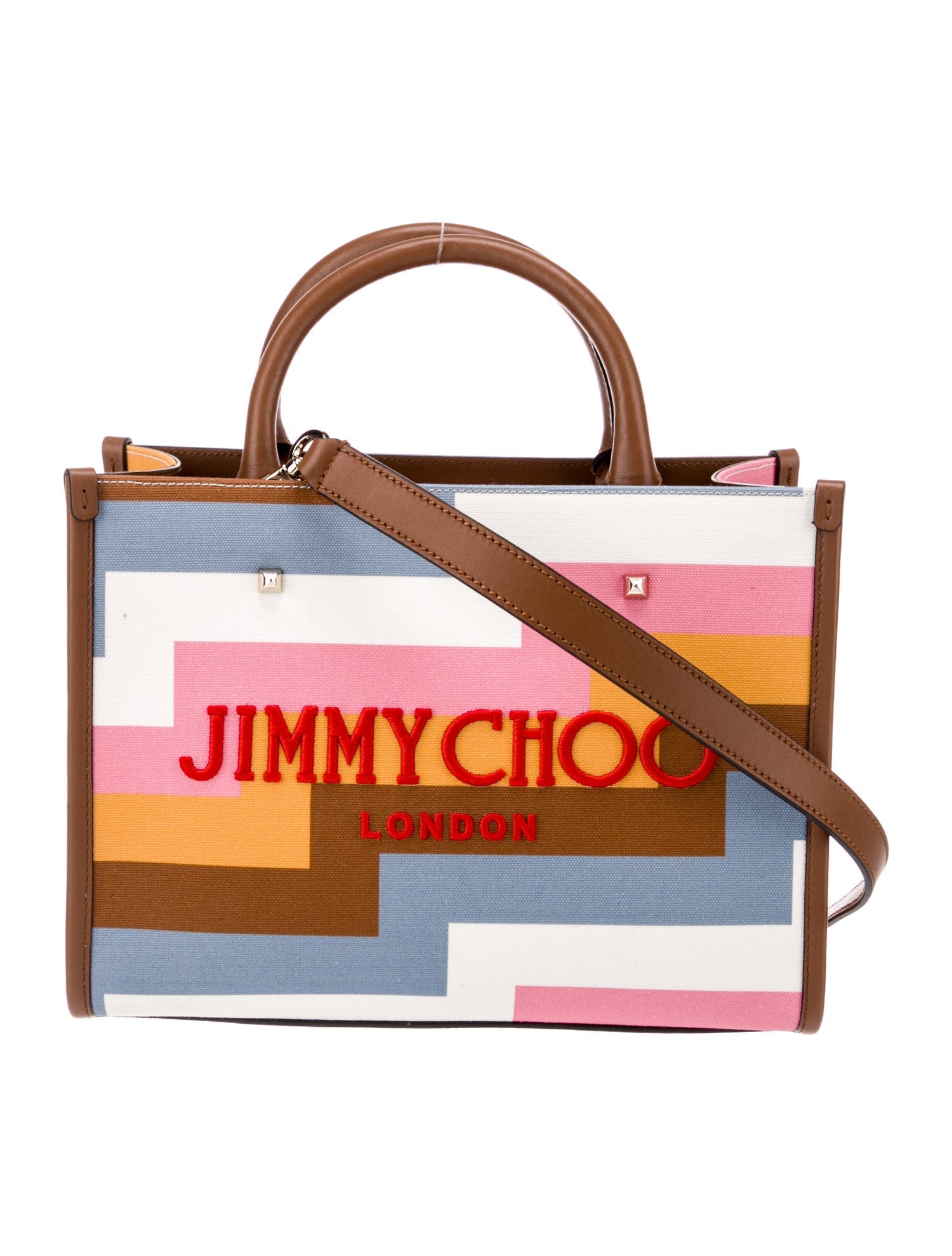 Jimmy Choo Canvas Top Handle Bag - Blue Handle Bags, Handbags ...