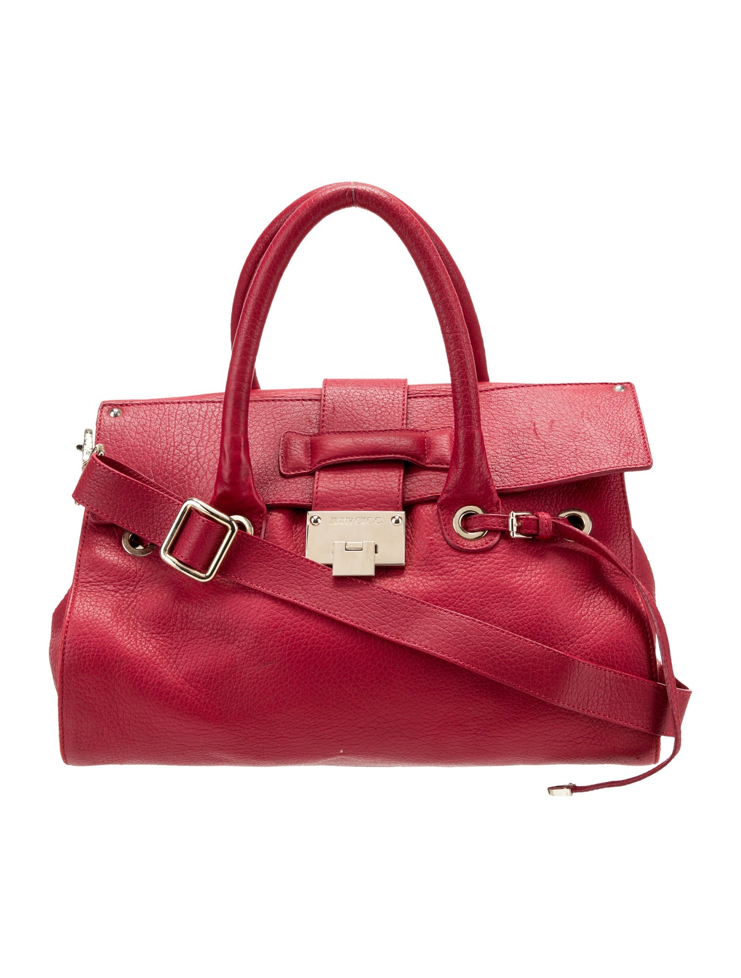 Jimmy Choo Leather Shoulder Bag - Red Shoulder Bags, Handbags ...