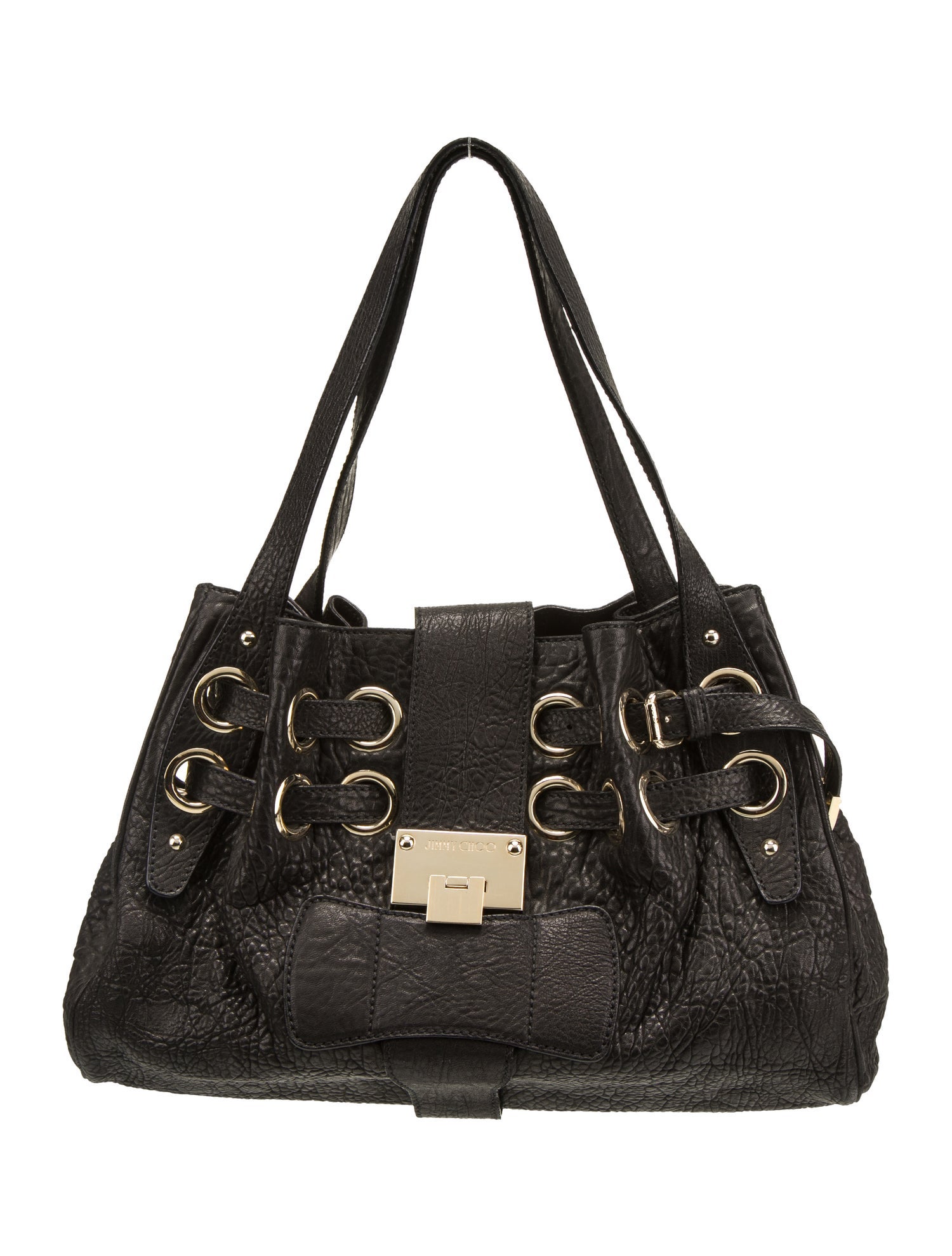 Jimmy Choo Leather Shoulder Bag - Black Totes, Handbags - JIM429642 ...