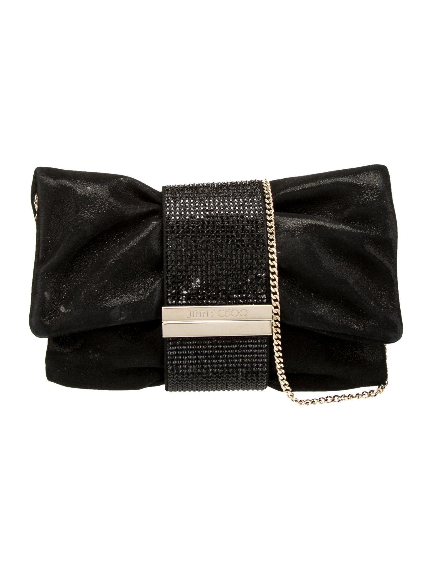 Jimmy Choo Suede Evening Bag - Black Evening Bags, Handbags - JIM429871 ...