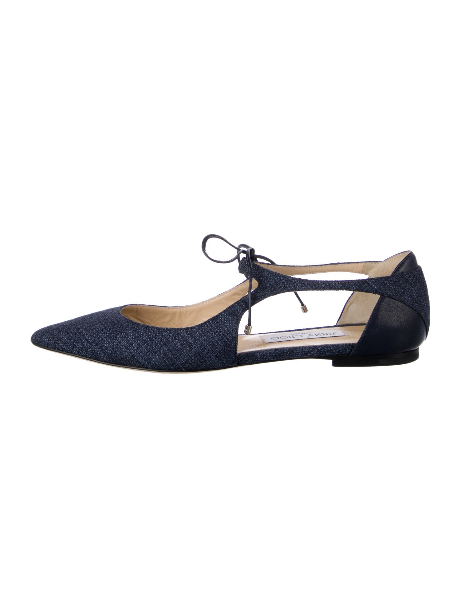 Jimmy Choo Denim Flats - Blue Flats, Shoes - JIM437255 | The RealReal