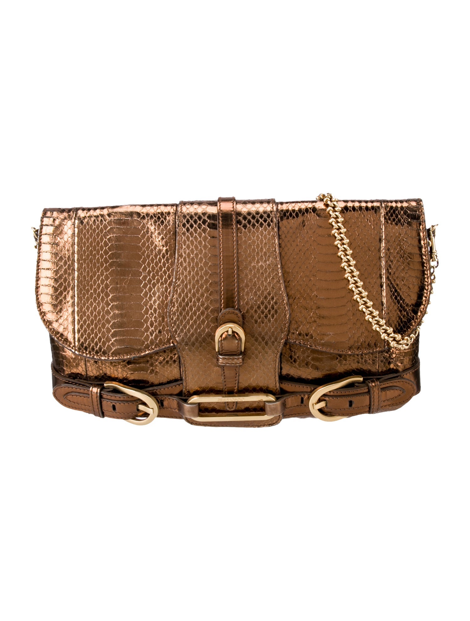 Jimmy Choo Python Shoulder Bag - Gold Shoulder Bags, Handbags ...
