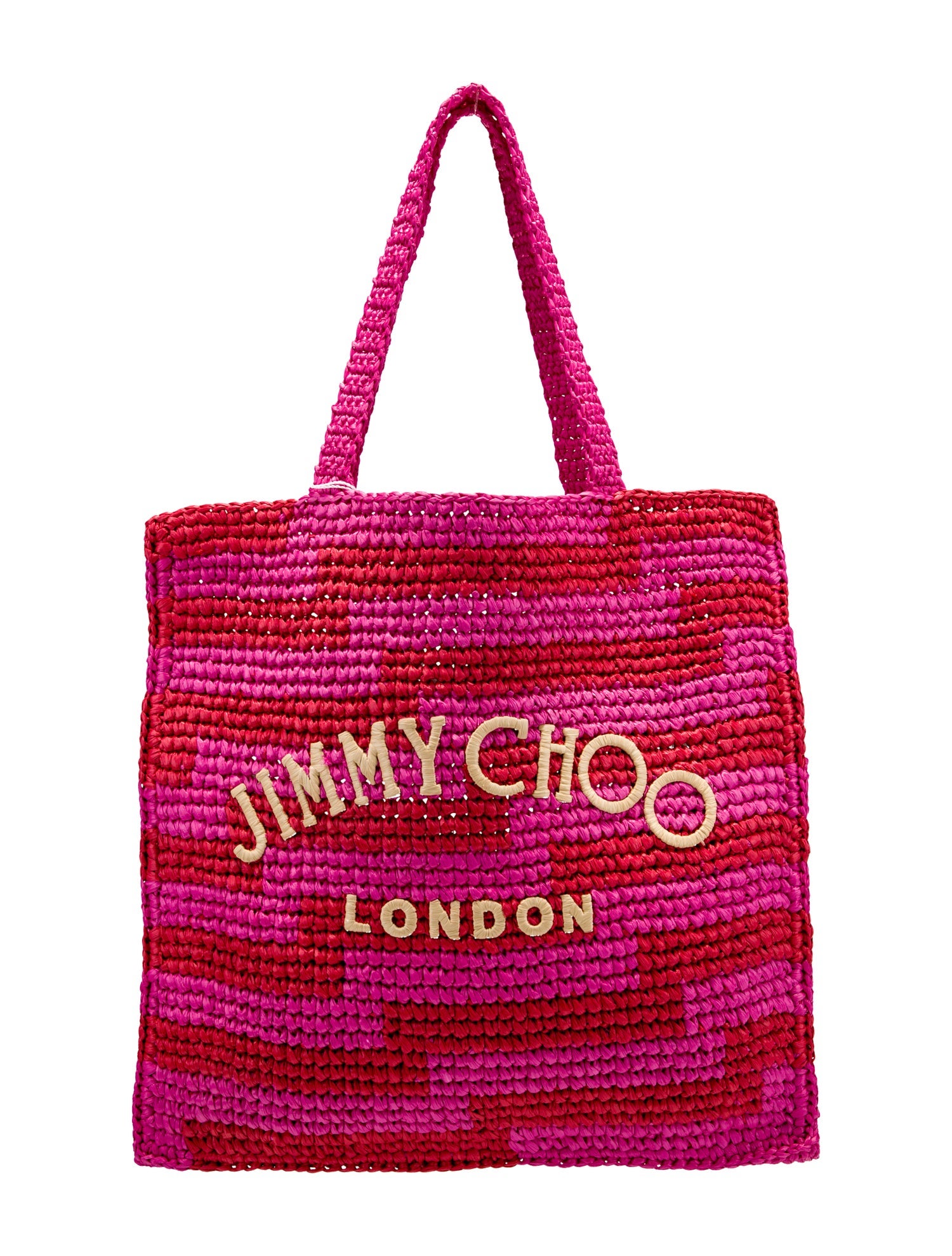 Jimmy Choo Raffia Tote w/ Tags - Pink Totes, Handbags - JIM439438 | The ...
