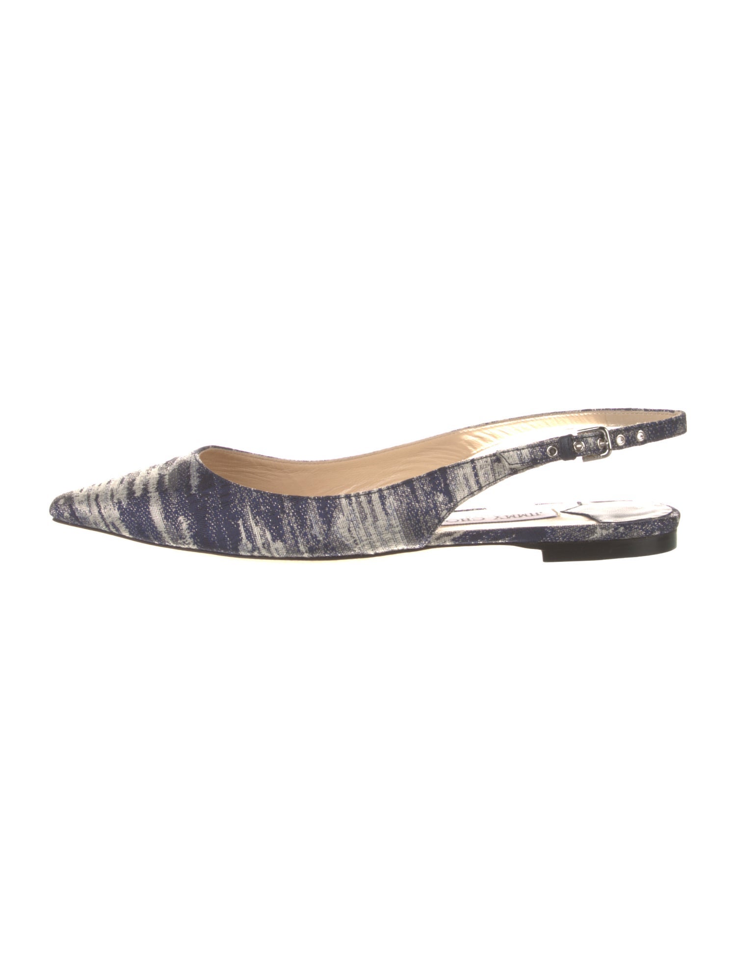 Jimmy Choo Glitter Accents Slingback Flats - Blue Flats, Shoes ...