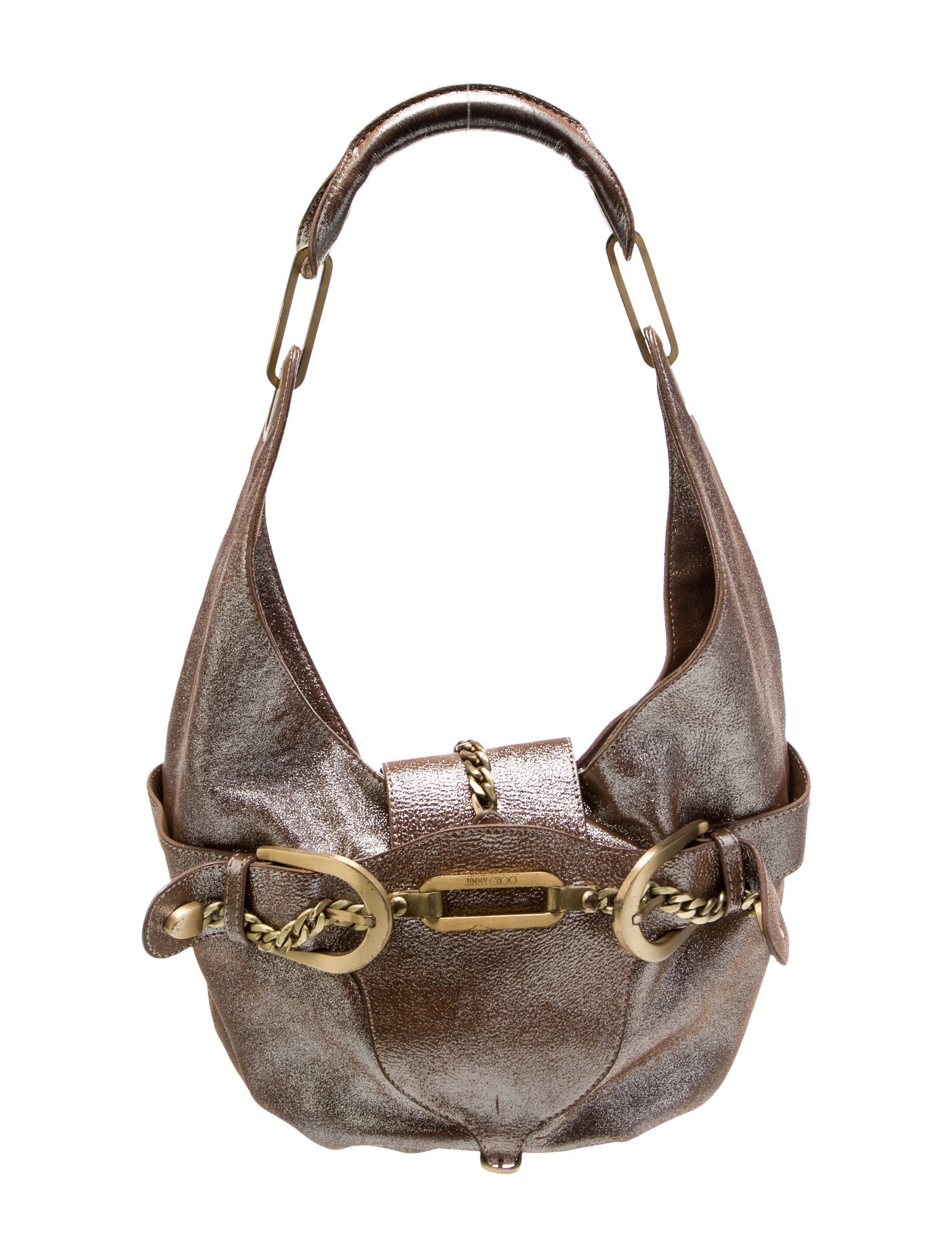 Jimmy Choo Leather Hobo - Gold Hobos, Handbags - JIM446970 | The RealReal