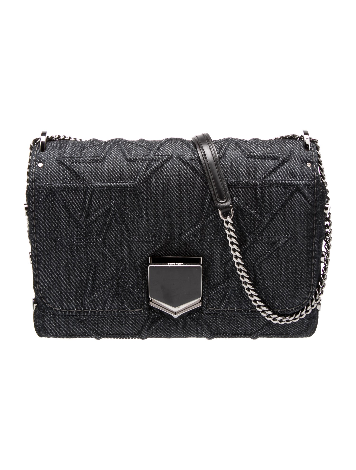 Jimmy Choo Denim Shoulder Bag - Black Shoulder Bags, Handbags ...