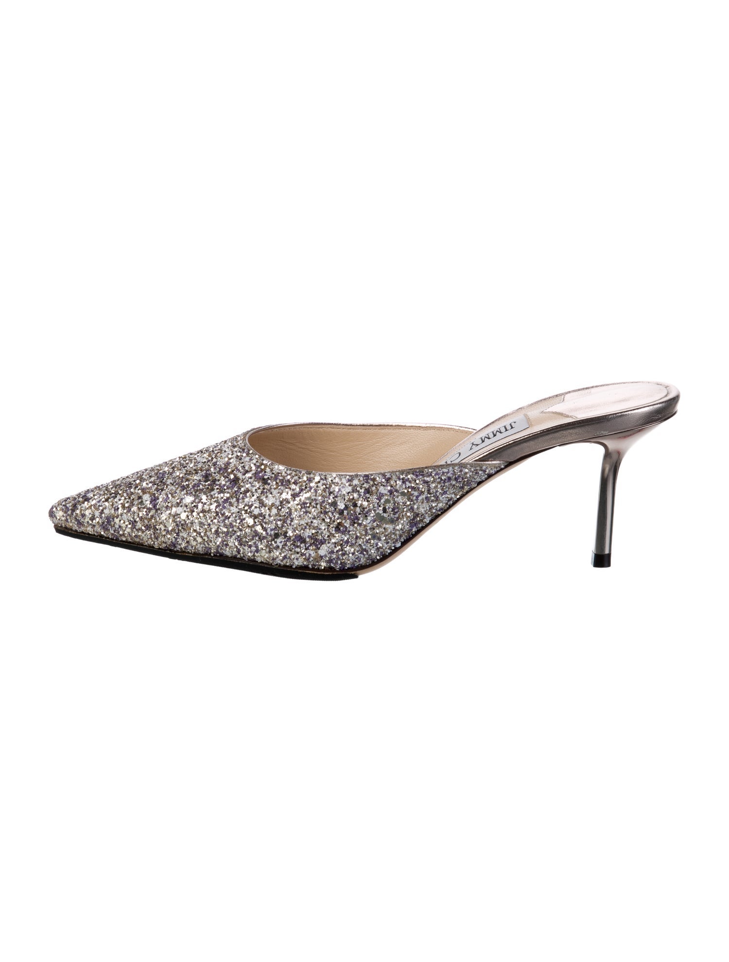 Jimmy Choo Glitter Glitter Accents Mules - Metallic Pumps, Shoes ...