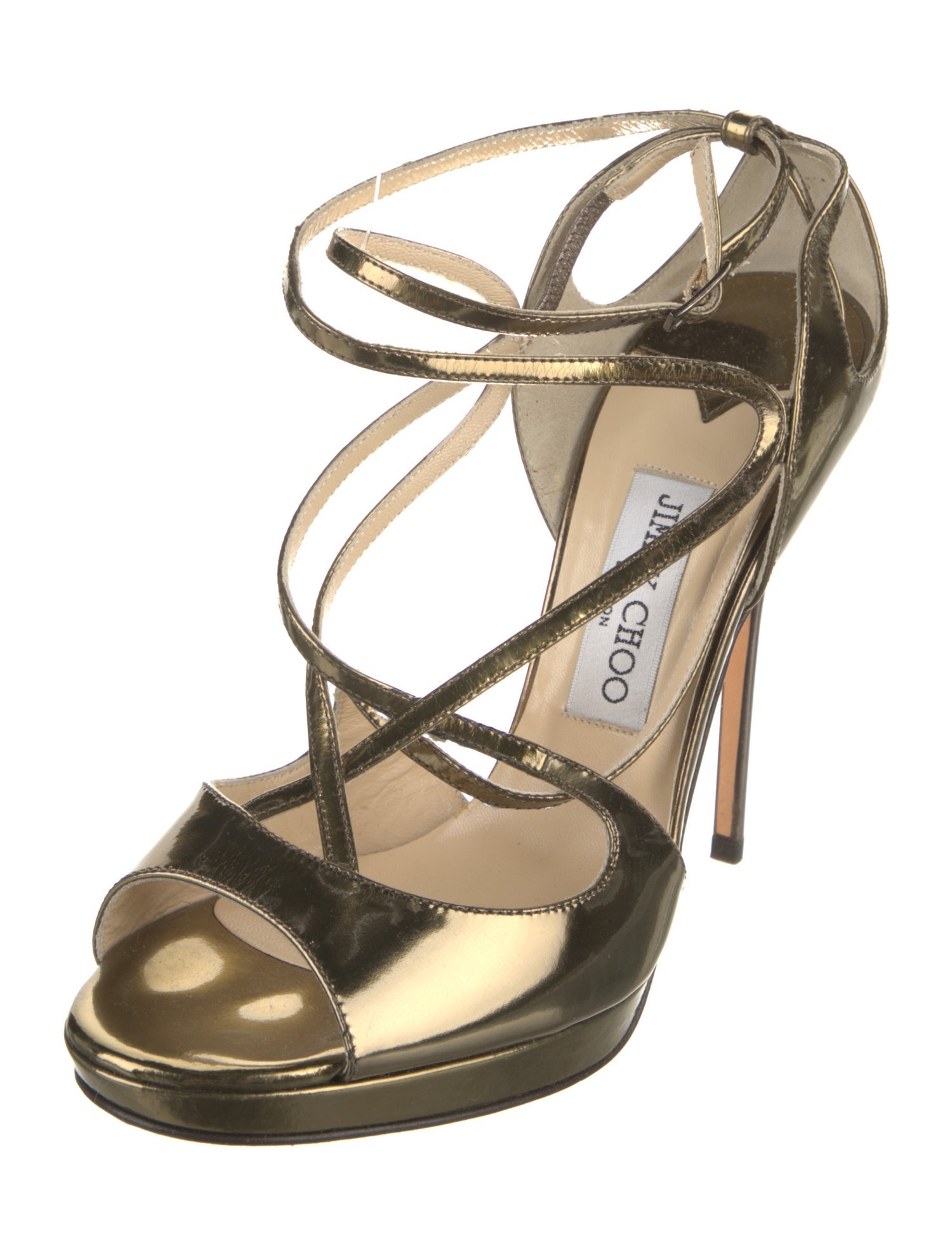Jimmy Choo Ivette Patent Leather Sandals - Blue Sandals, Shoes ...