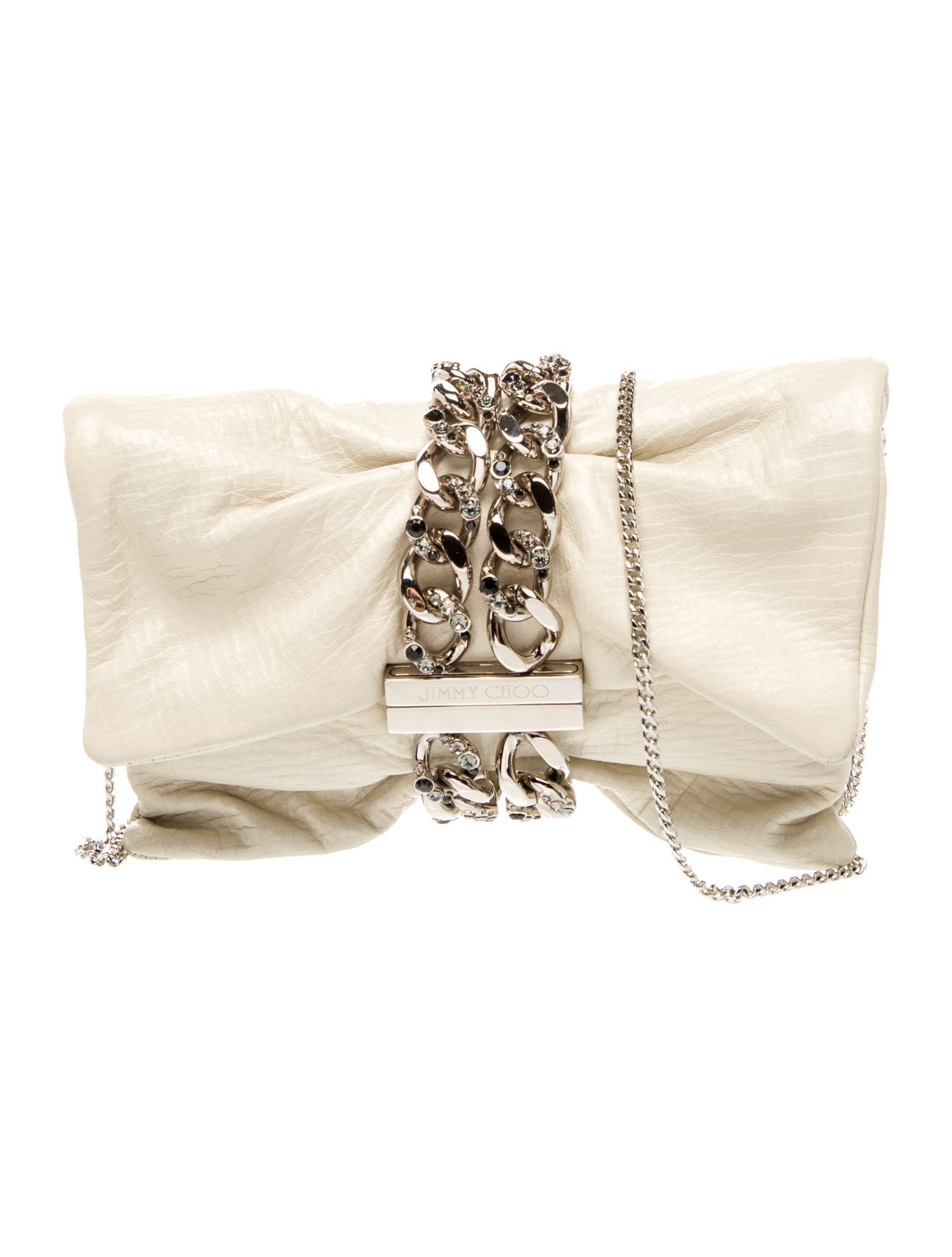 Jimmy Choo Leather Evening Bag - Neutrals Clutches, Handbags ...