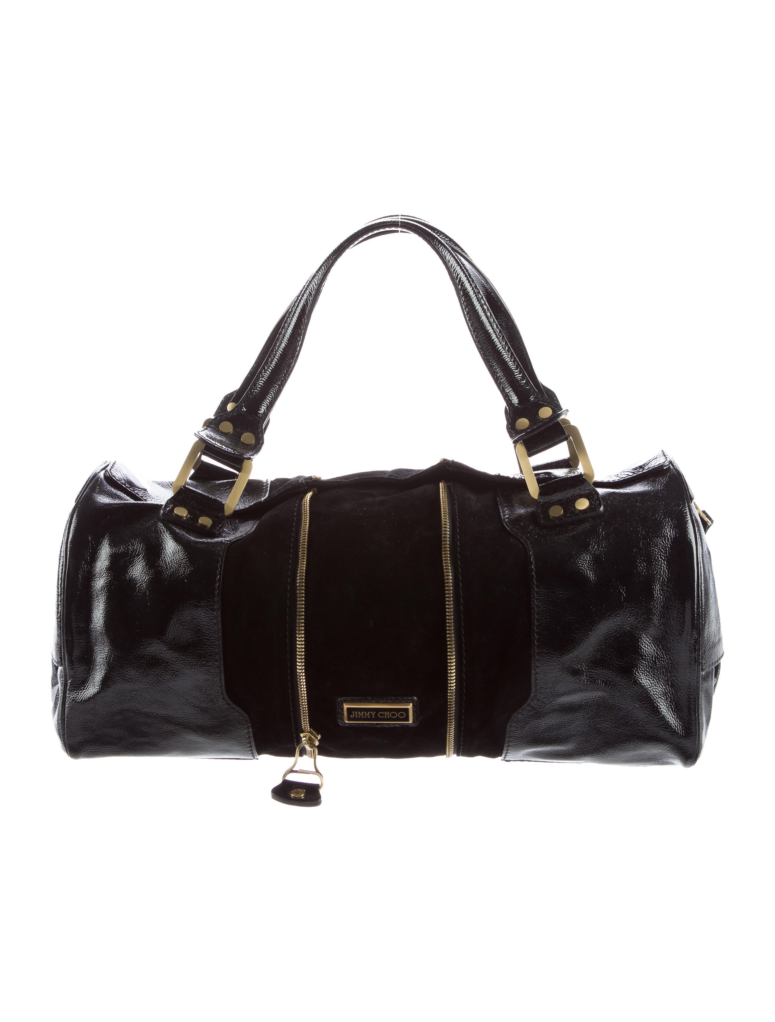Jimmy Choo Patent & Suede Duffle - Handbags - JIM53425 | The RealReal