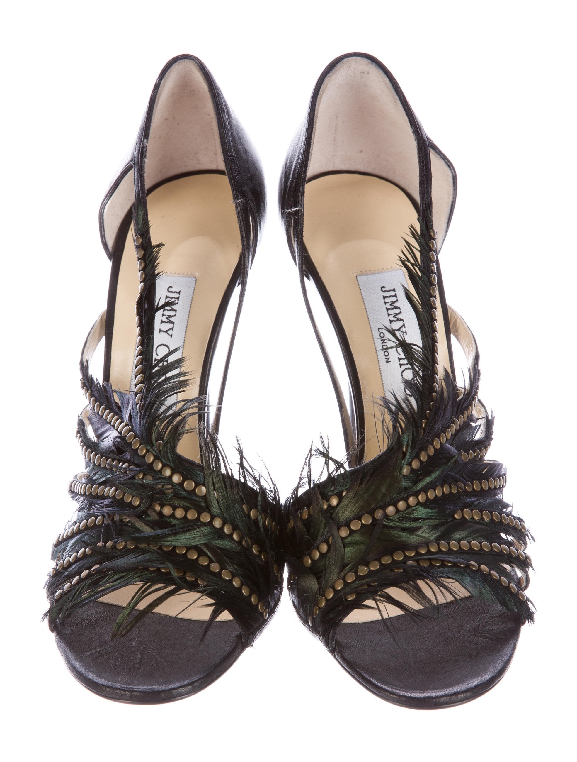 Jimmy Choo Studded Feather Sandals - Shoes - JIM62632 | The RealReal