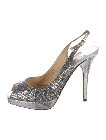 Jimmy Choo Metallic Silver Slingback Pumps - Shoes - JIM66221 | The ...