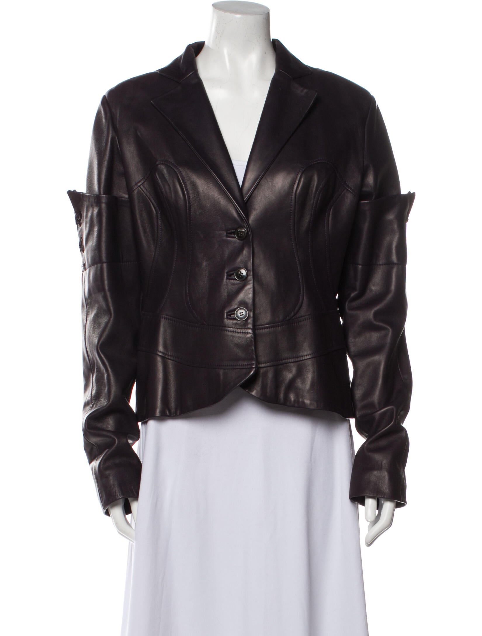 Jitrois Leather Biker Jacket - Purple Jackets, Clothing - JIT21590 ...