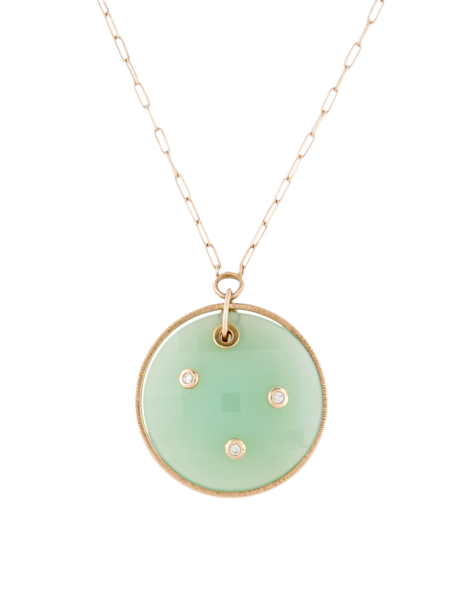 Jamie Joseph 14K Chrysoprase & Diamond Pendant Necklace - 14K Yellow ...
