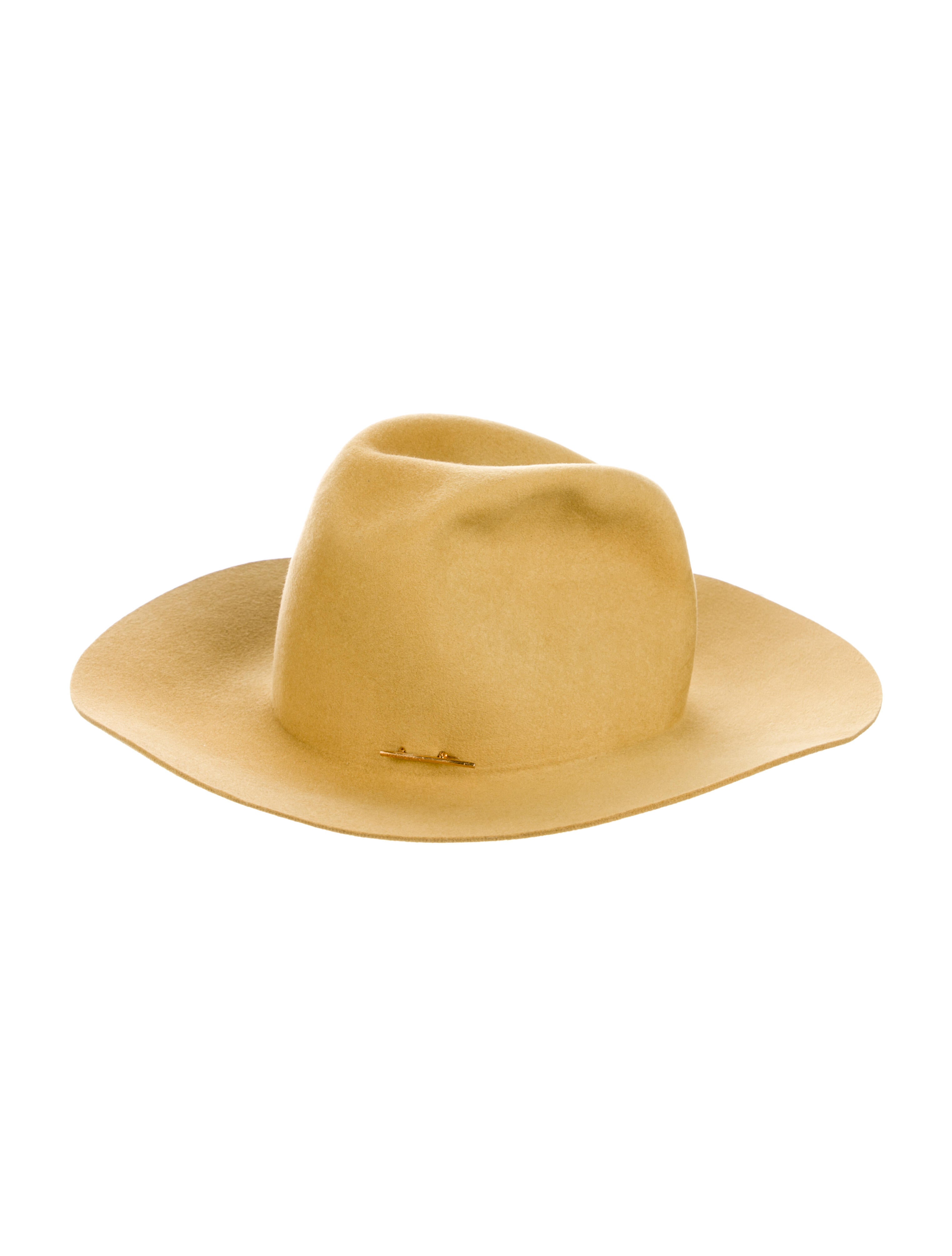 Janessa Leone Wool Fedora Hat w/ Tags - Yellow Hats, Accessories ...