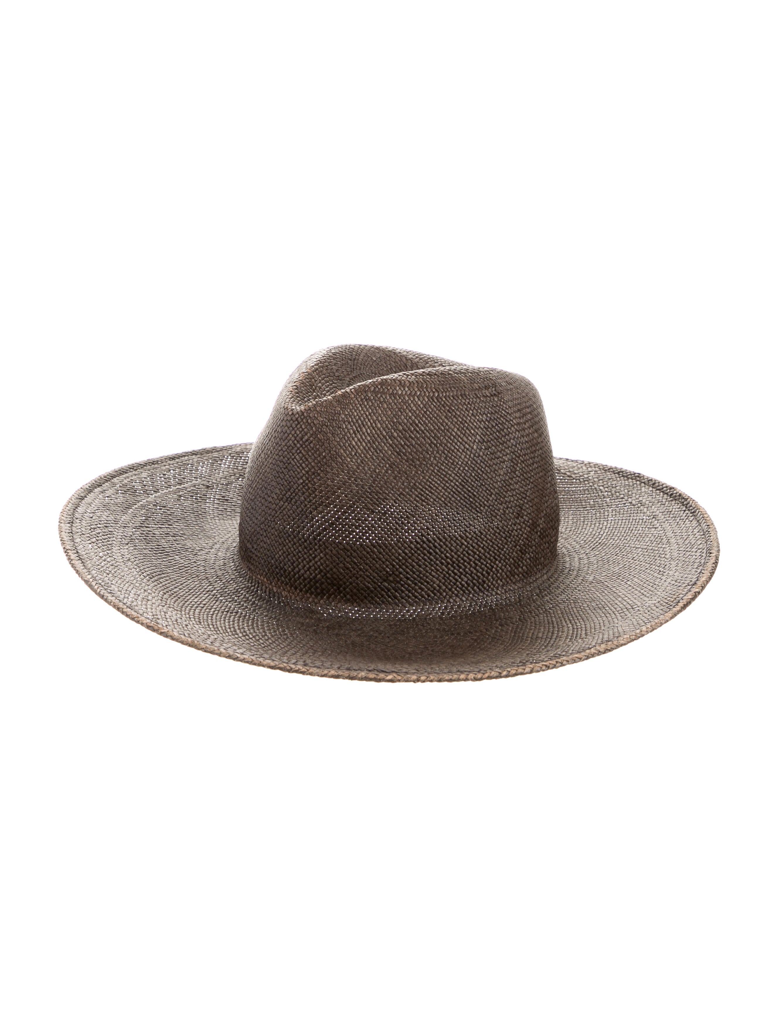 Janessa Leone Wide Brim Straw Hat - Grey Hats, Accessories - JLN22976 ...