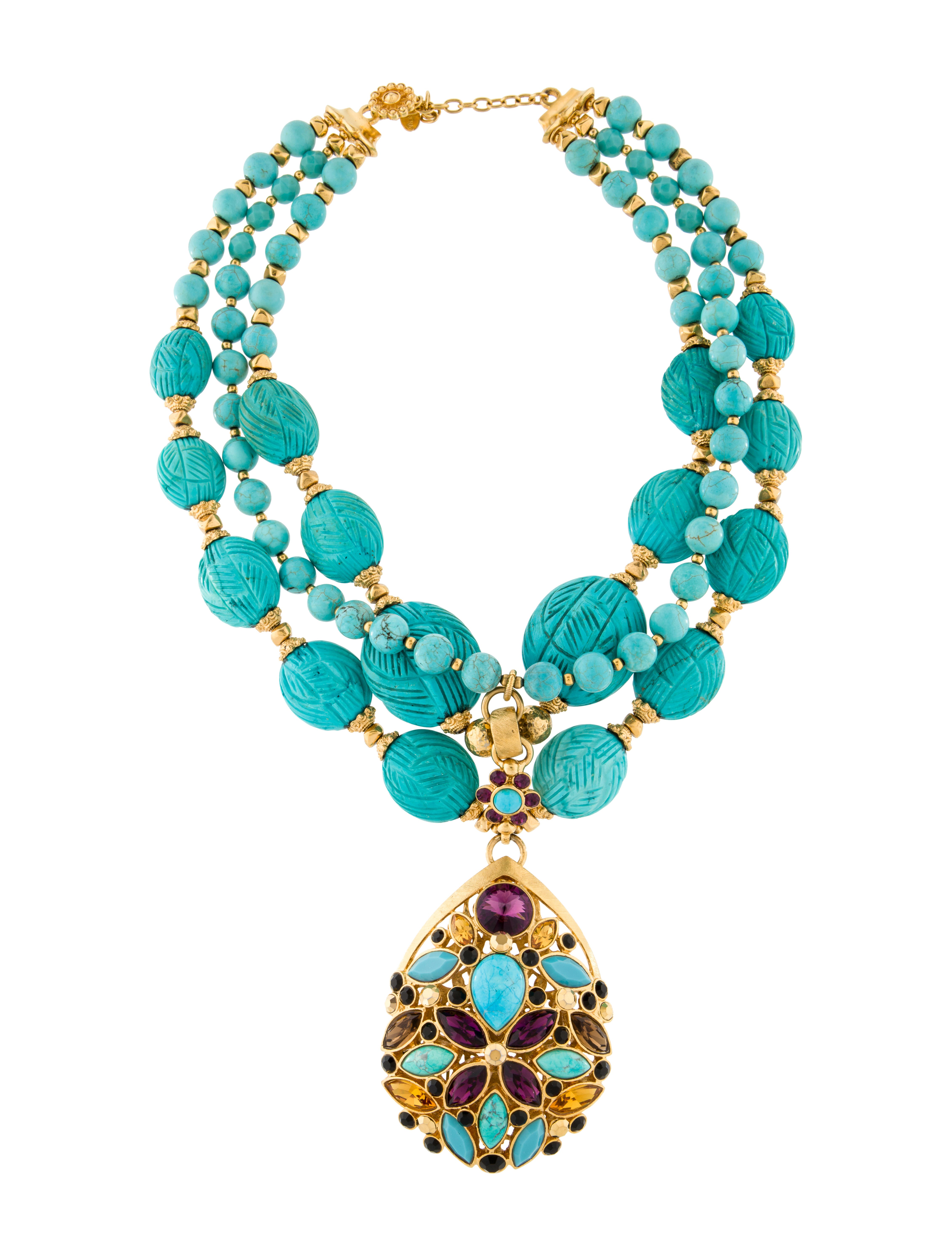 Jose and Maria Barrera Stone & Crystal Beaded Multistrand Necklace ...
