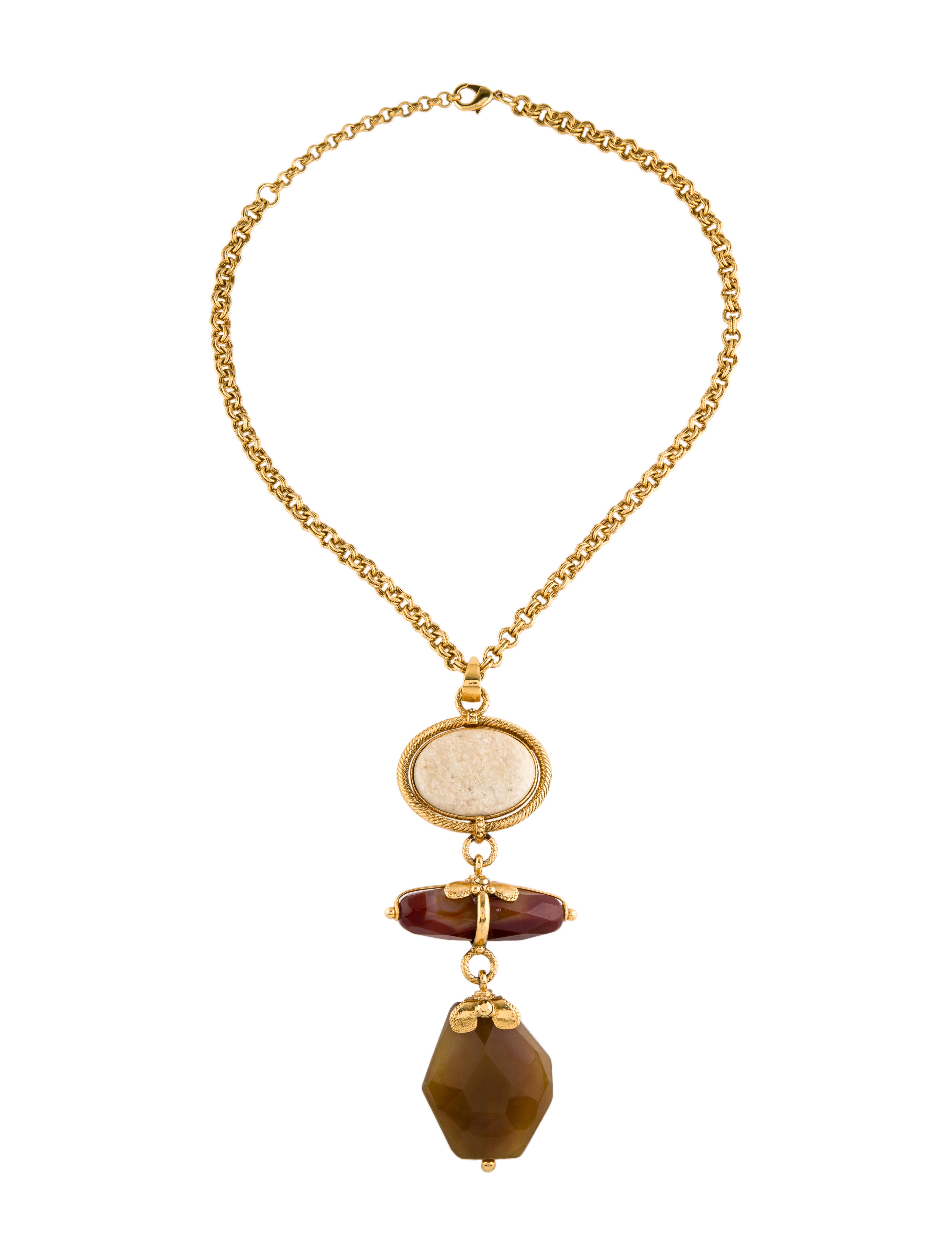 Shourouk Ikat Rose Necklace - Gold-Tone Metal Pendant Necklace ...