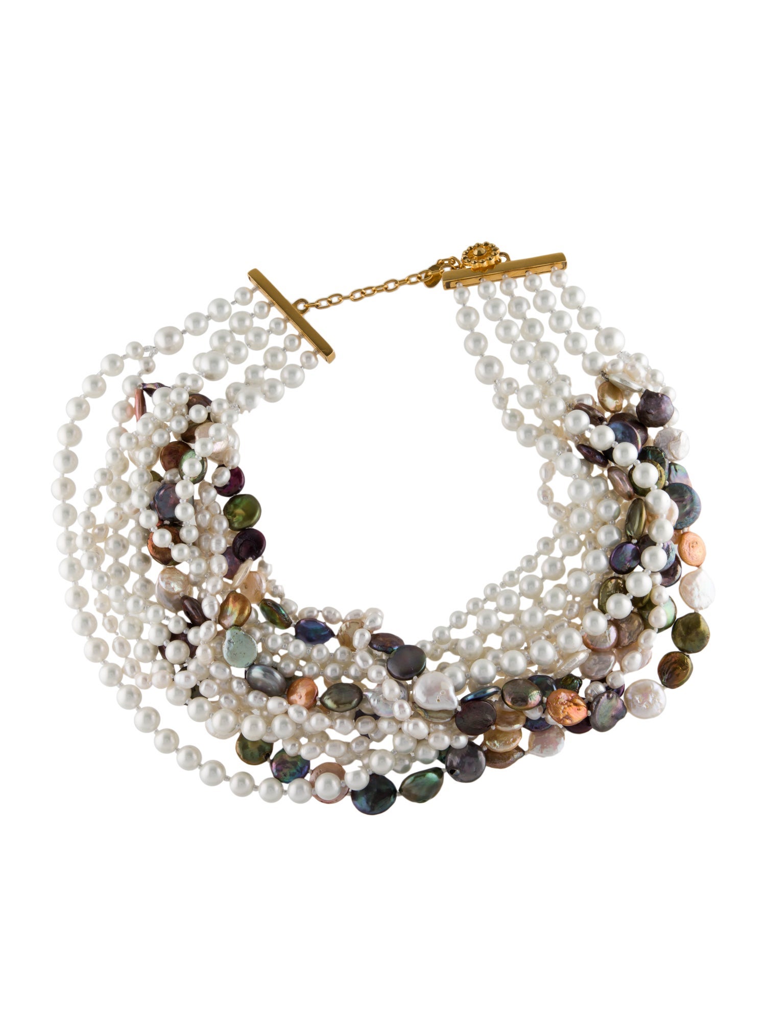 Jose and Maria Barrera Faux Pearl, Pearl & Dyed Pearl Beaded Multi ...