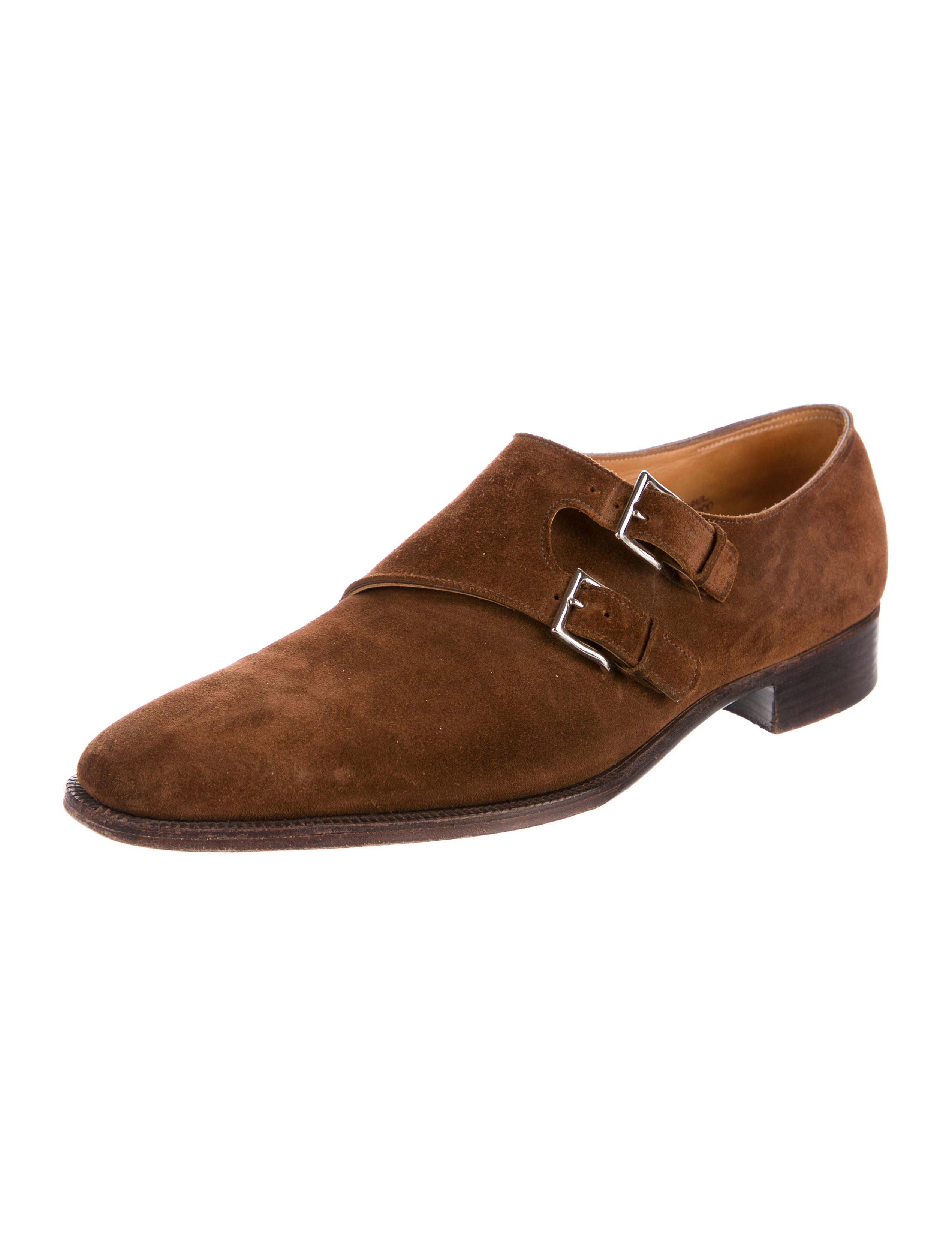 John Lobb Chapel Suede Monk Strap Shoes - Brown Monk Straps, Shoes ...
