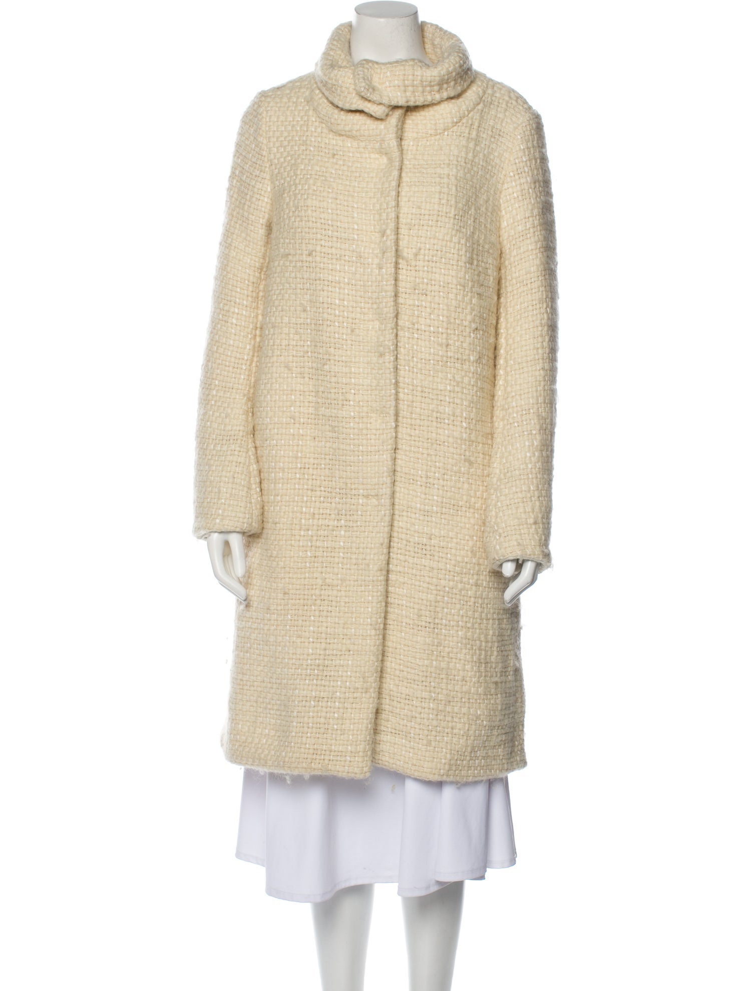 Joseph Tweed Pattern Faux Fur Coat - Neutrals Coats, Clothing ...