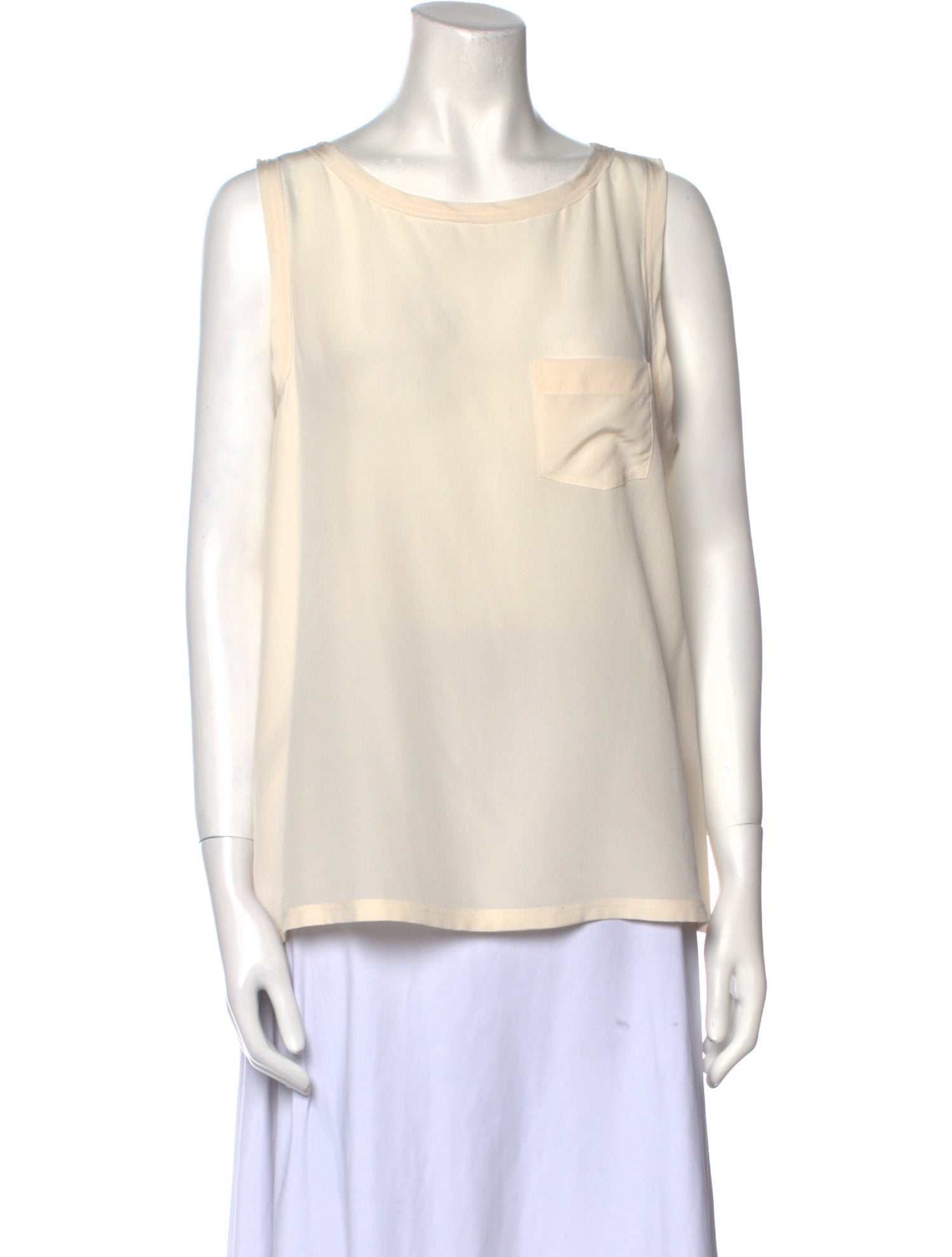 St. John Silk Scoop Neck Blouse - Neutrals Tops, Clothing - STJ252793 ...