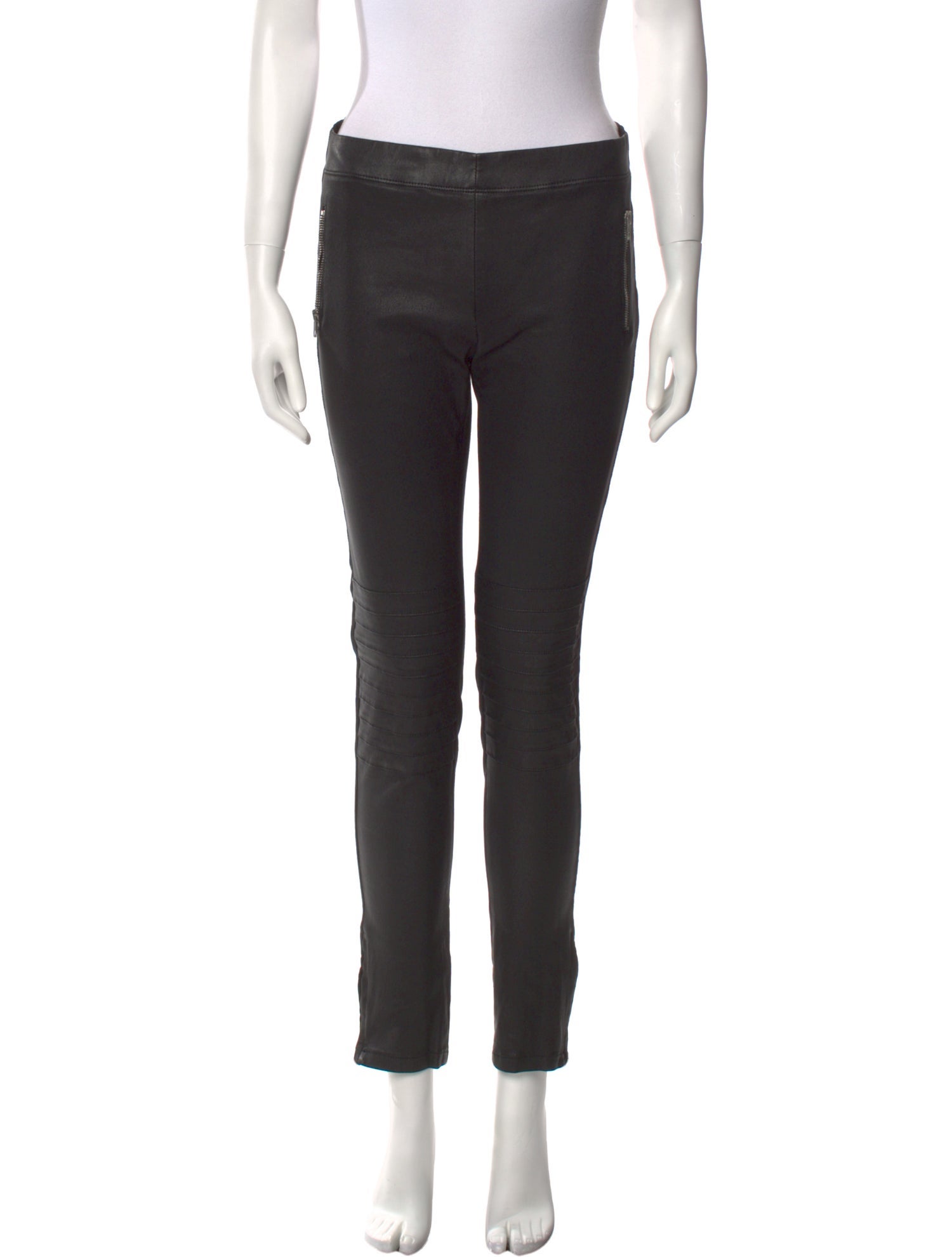 Joseph Lambskin Skinny Leg Pants - 8.75" Rise, Black Pants, Clothing ...