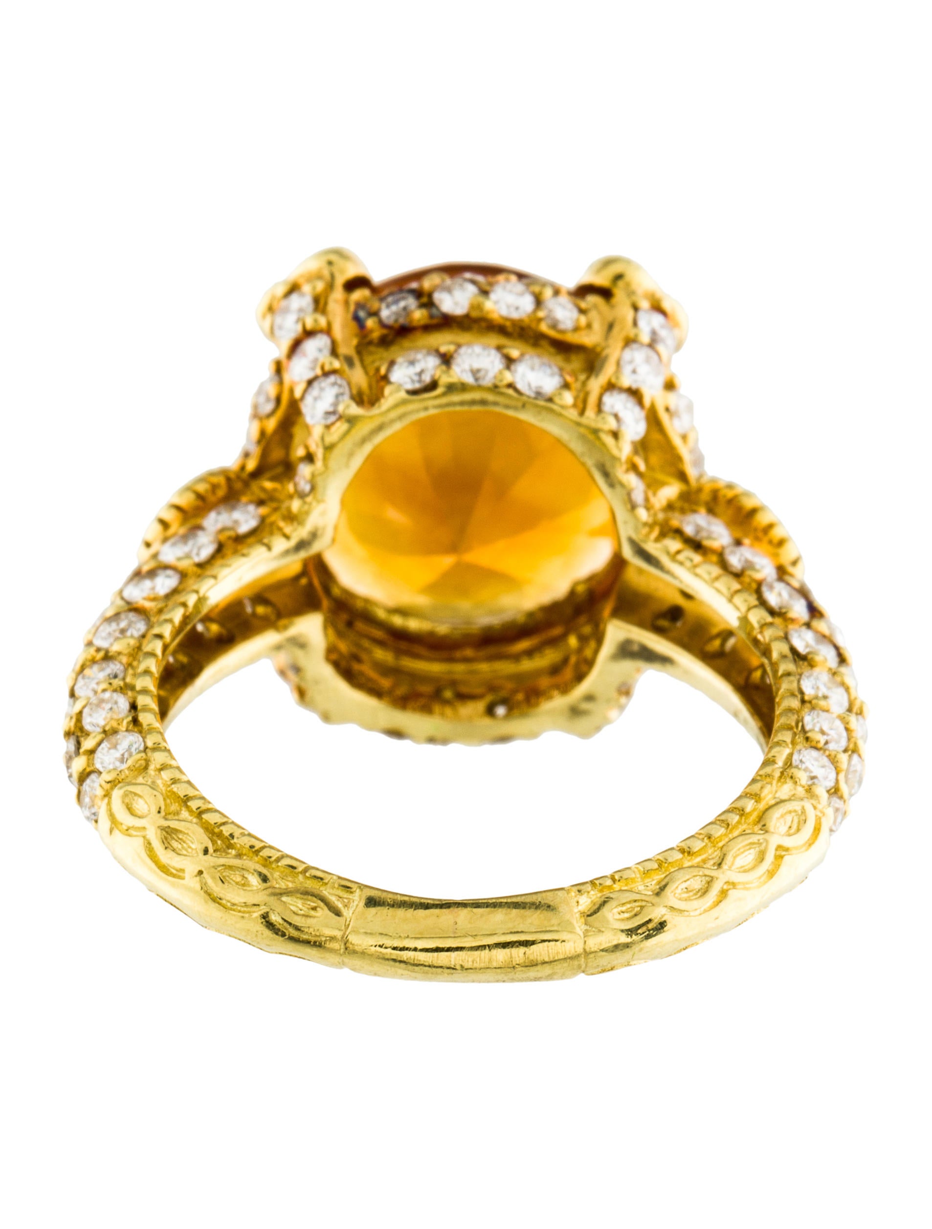 Judith Ripka 18K Citrine & Diamond Cocktail Ring - Rings - JRK23211 ...