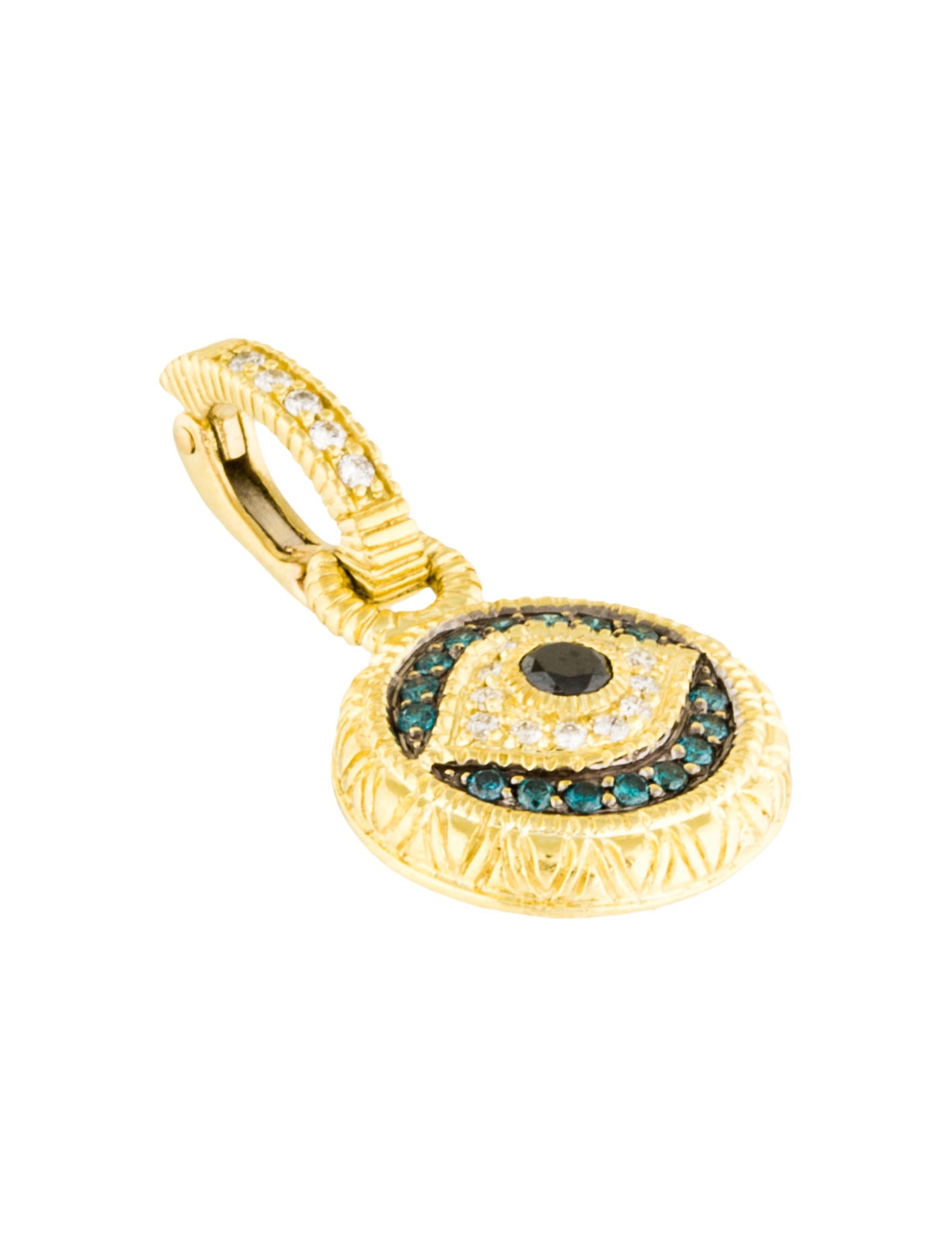 Judith Ripka 18K Diamond Evil Eye Pendant - 18K Yellow Gold Pendant ...