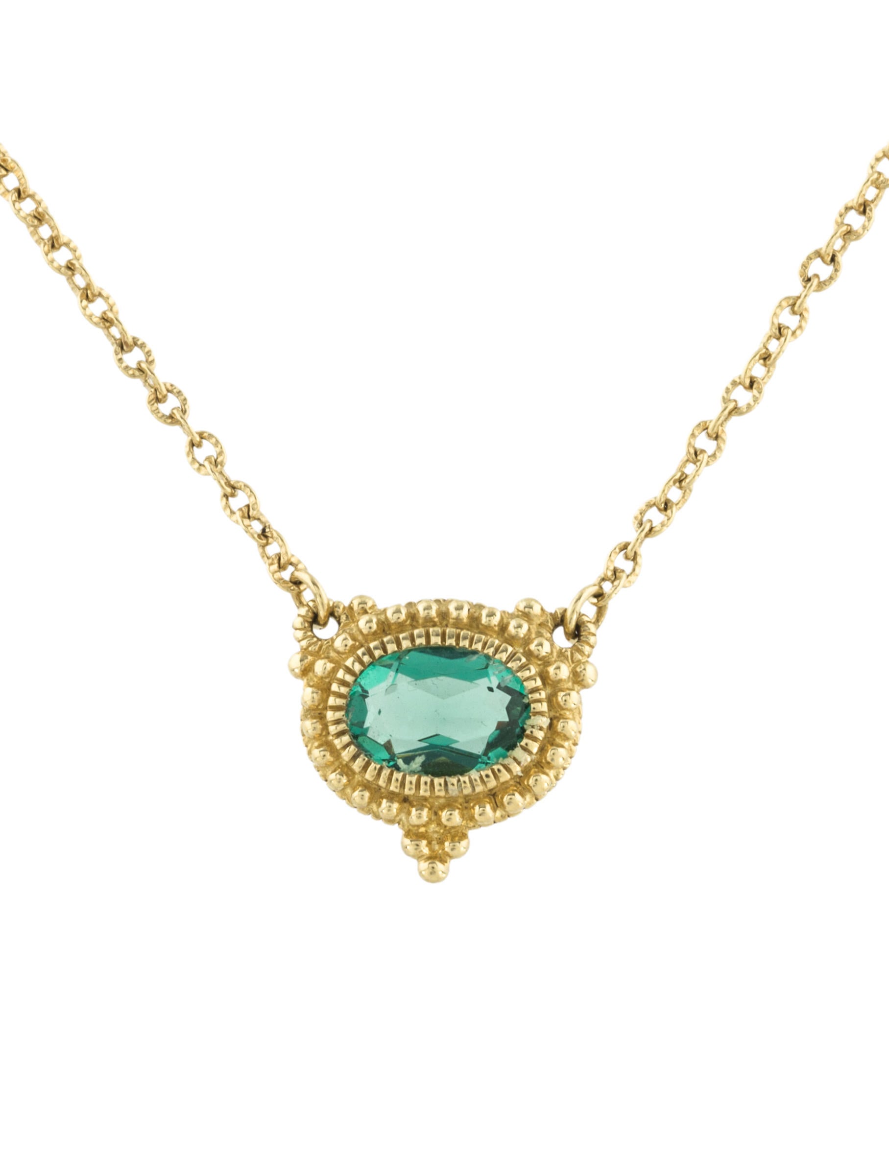 Judith Ripka 18K Synthetic Green Quartz Pendant Necklace - Necklaces ...
