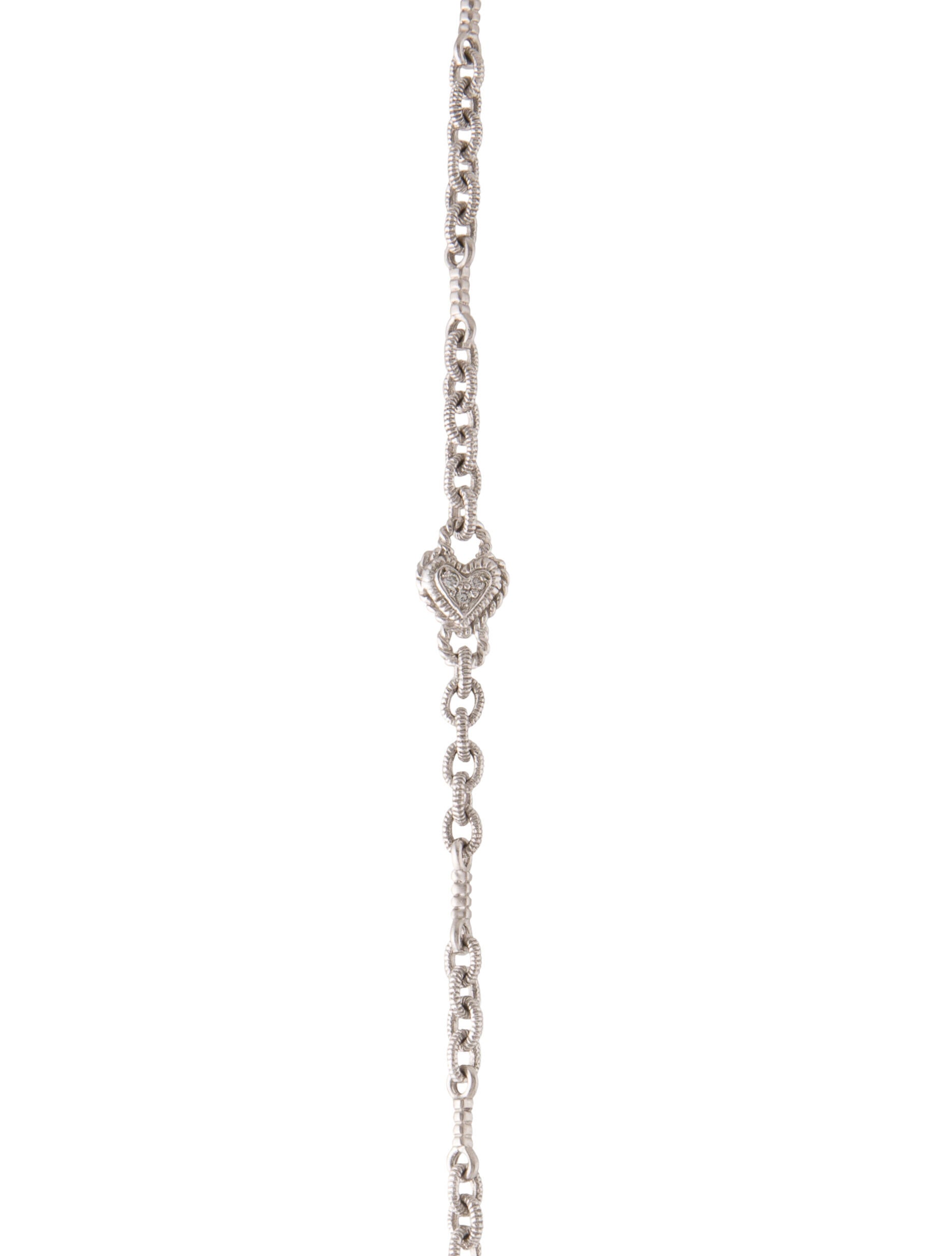 Judith Ripka 18K Diamond Station Necklace - Rhodium-Plated 18K White ...