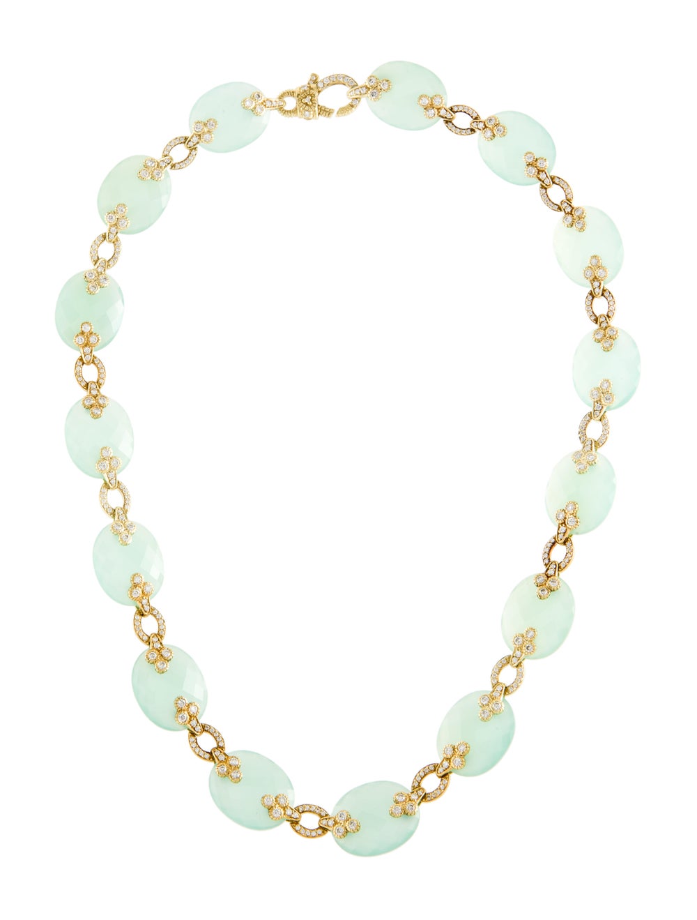 Judith Ripka 18K Chalcedony & Diamond Station Necklace - 18K Yellow ...