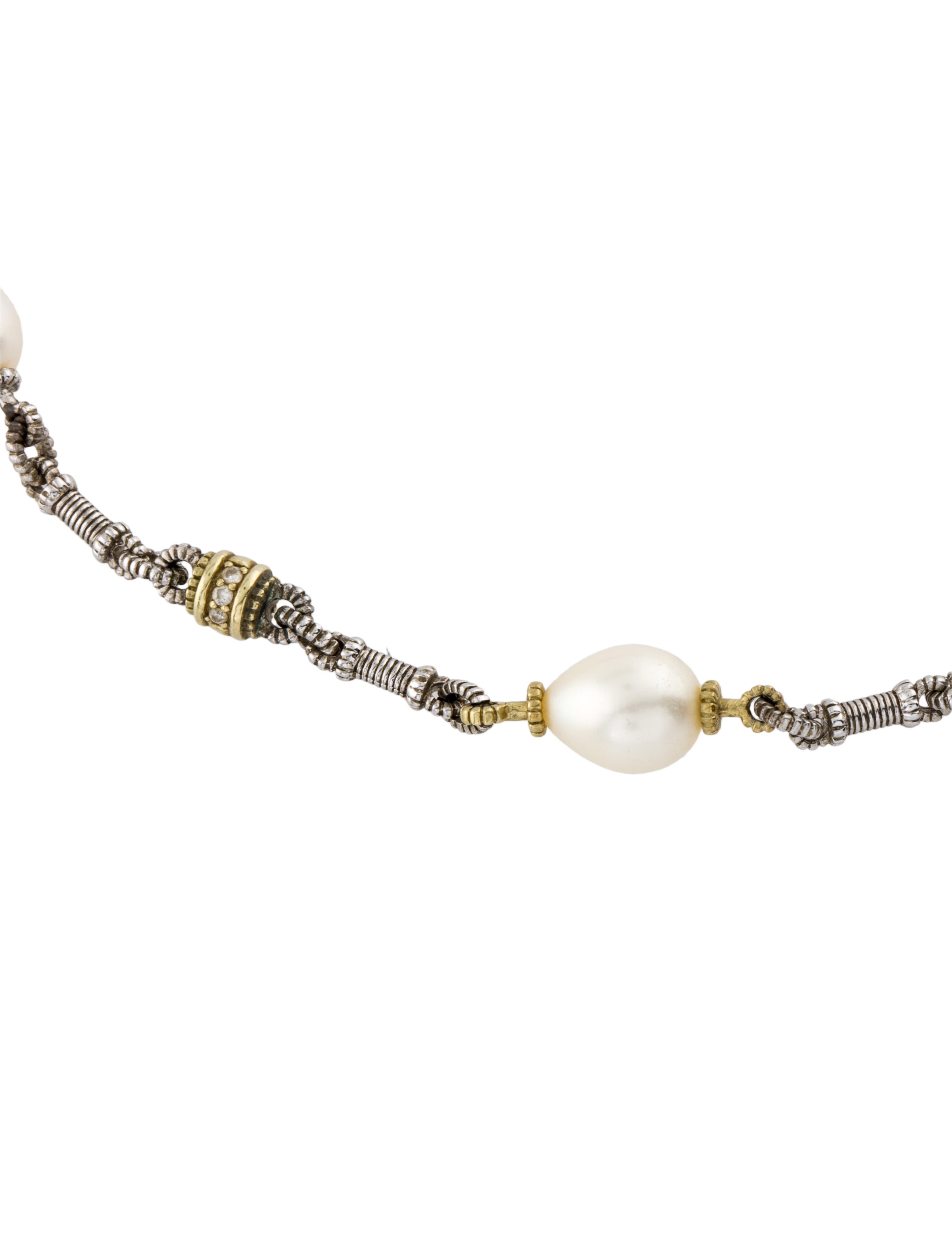 Judith Ripka Pearl & Diamond Station Necklace - Station, Necklaces ...