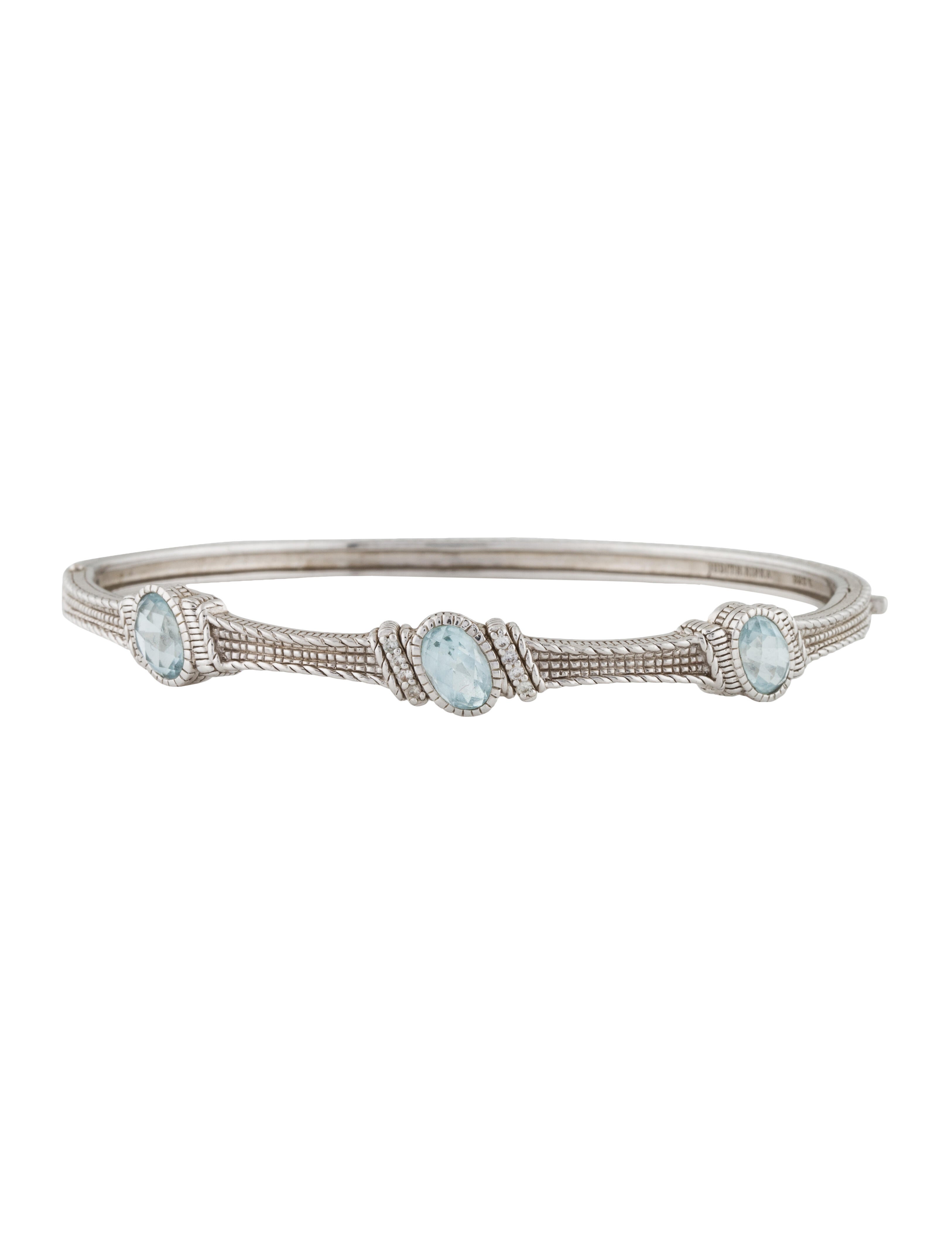 Judith Ripka Sapphire & Crystal Bangle Bracelet - Sterling Silver ...