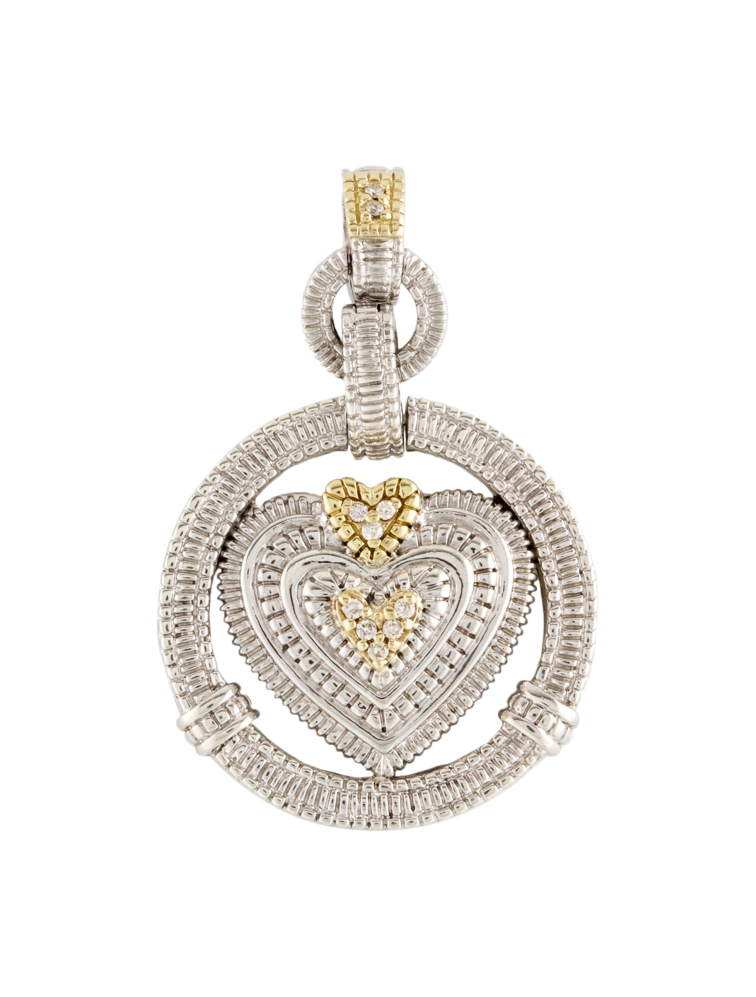 Judith Ripka Two-Tone Diamond Pendant - 18K Yellow Gold Pendant ...