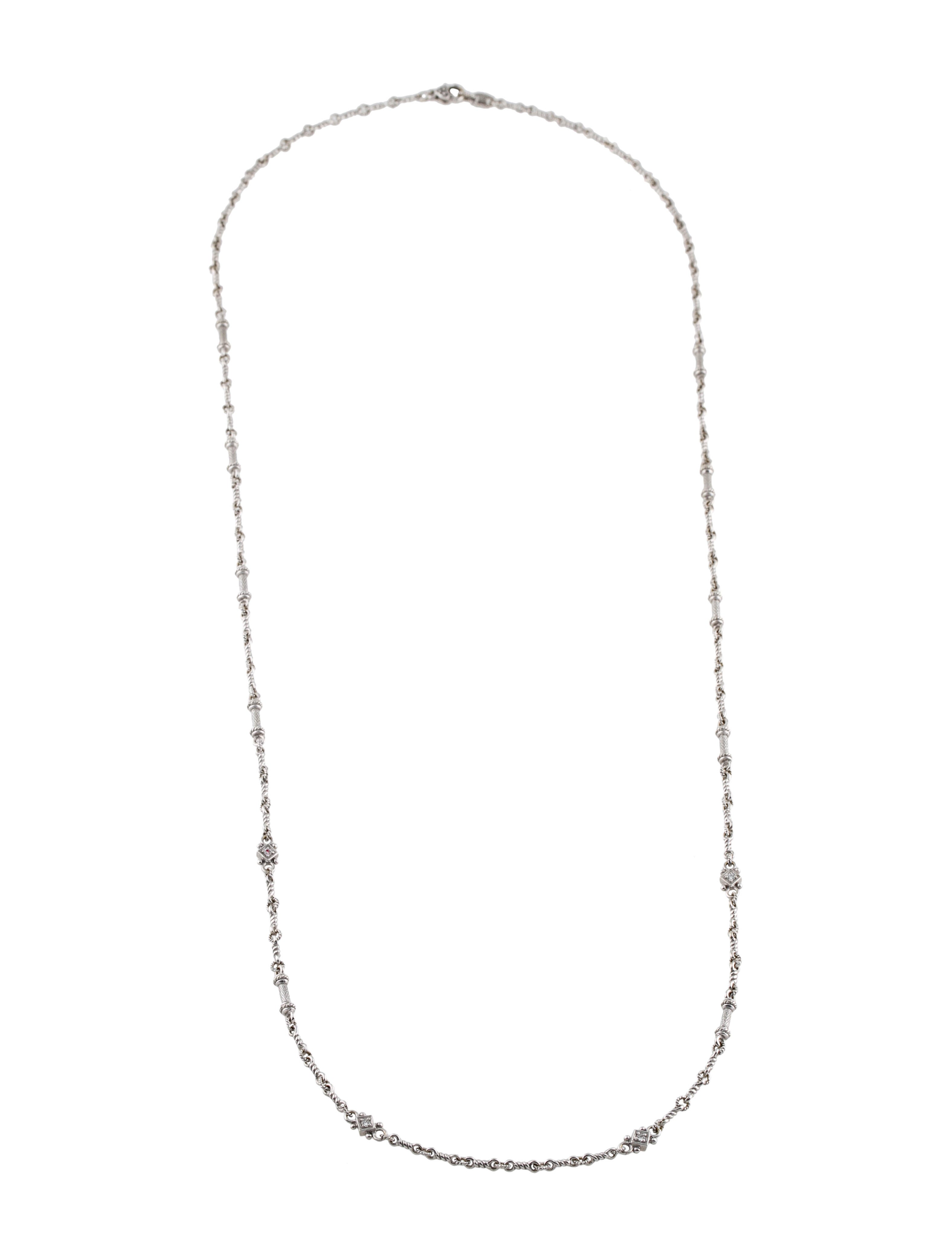 Judith Ripka Diamond Station Necklace - 18K Yellow Gold Chain ...