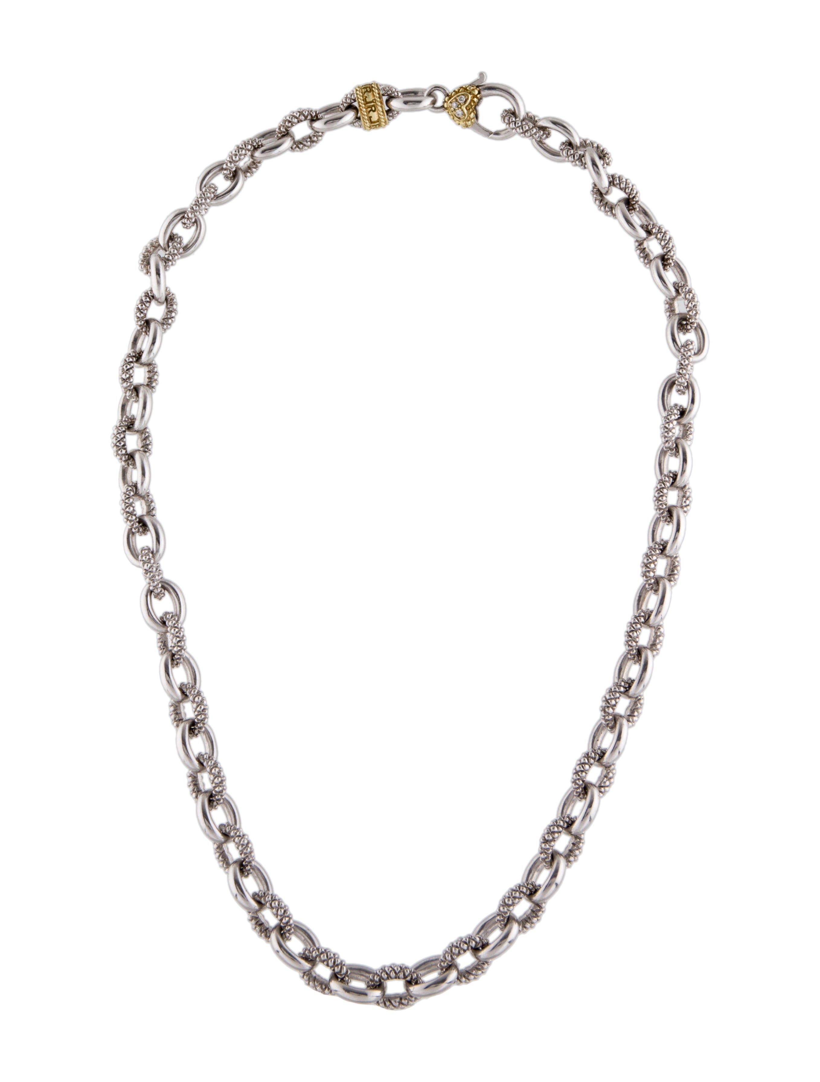 Judith Ripka Key To My Heart Lock Oval Chain Necklace - Sterling Silver ...