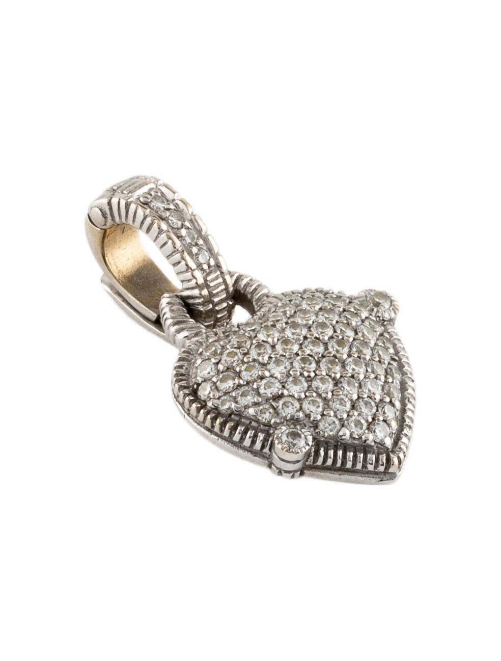 Judith Ripka Two-Tone Pink Sapphire Heart Pendant - 18K Yellow Gold ...