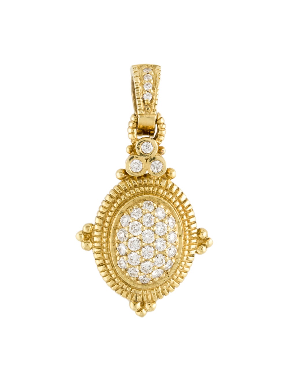Judith Ripka 18K Diamond Arielle Pavé Pendant - 18K Yellow Gold Pendant ...