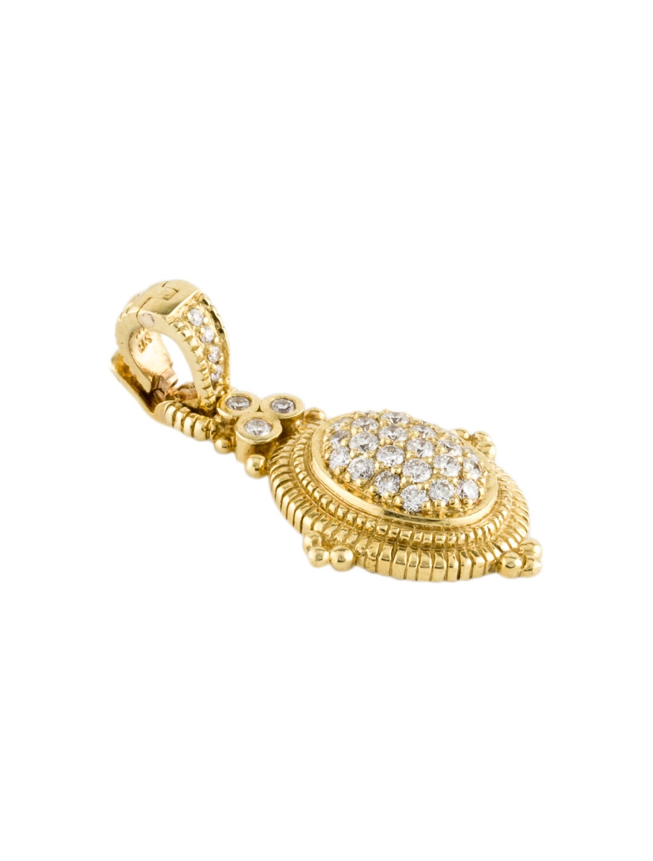 Judith Ripka 18K Diamond Arielle Pavé Pendant - 18K Yellow Gold Pendant ...