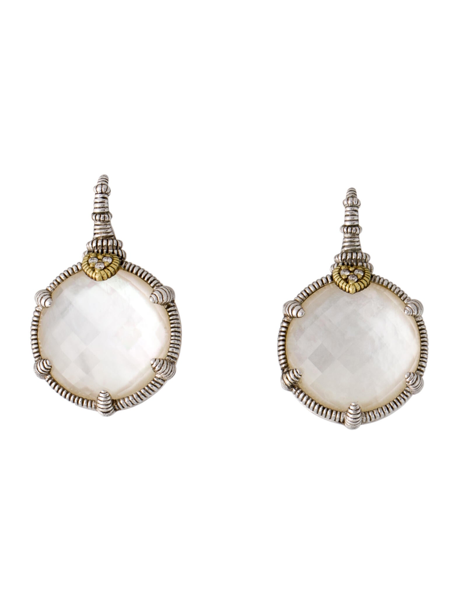 Judith Ripka Mother of Pearl, Quartz & Sapphire Drop Earrings ...