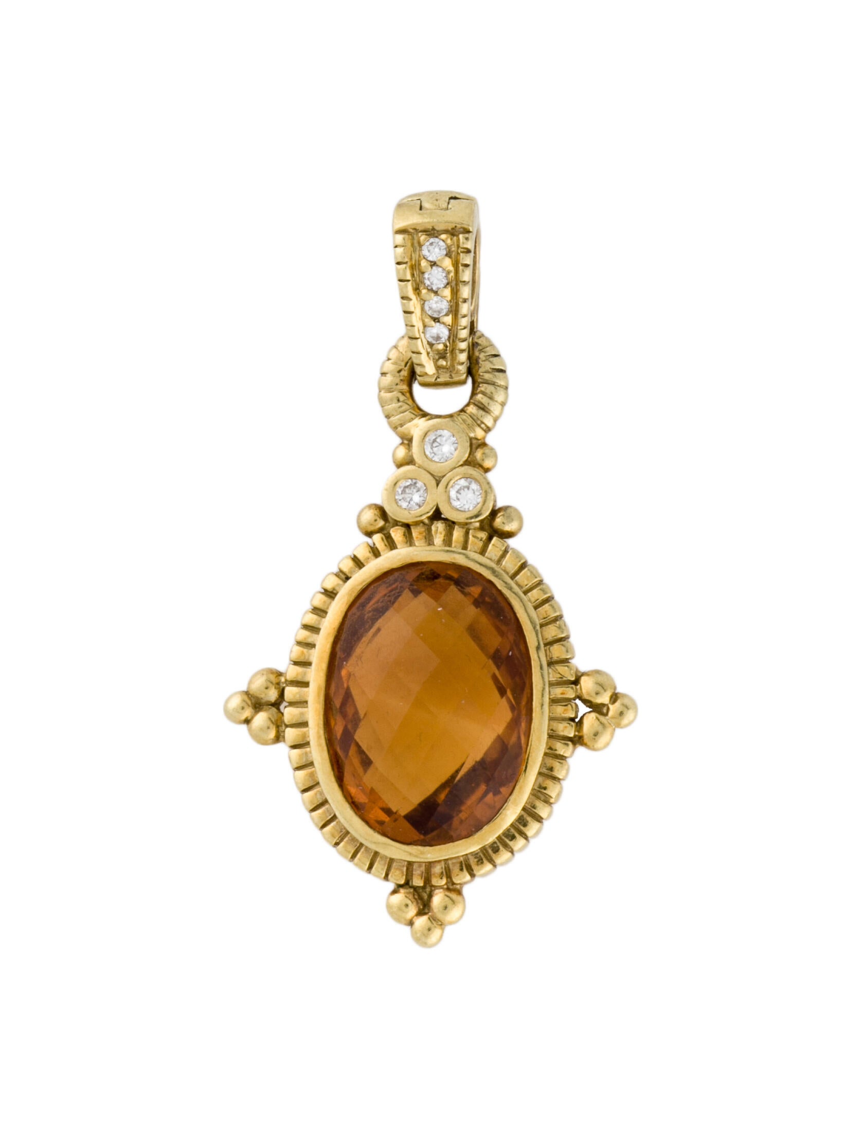 Judith Ripka 18K Diamond Heart Necklace - 18K Yellow Gold Pendant ...