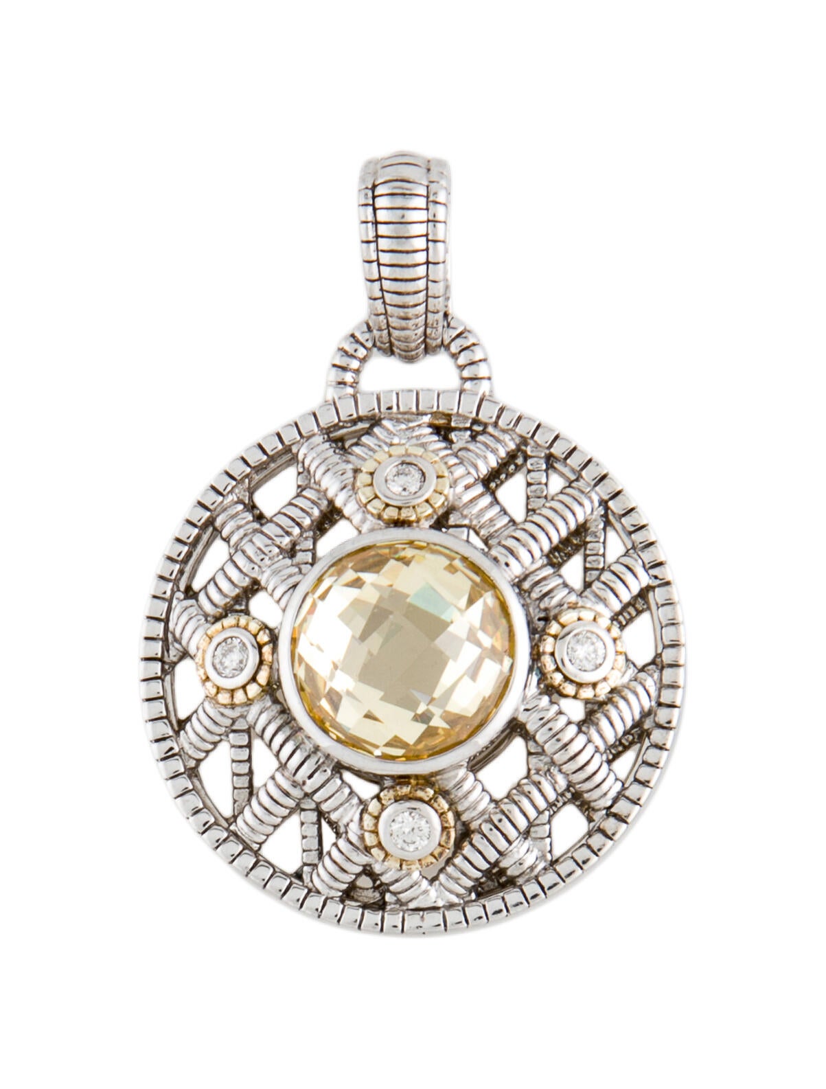 Judith Ripka 18K Diamond & Iolite Maltese Cross Pendant - 18K White ...
